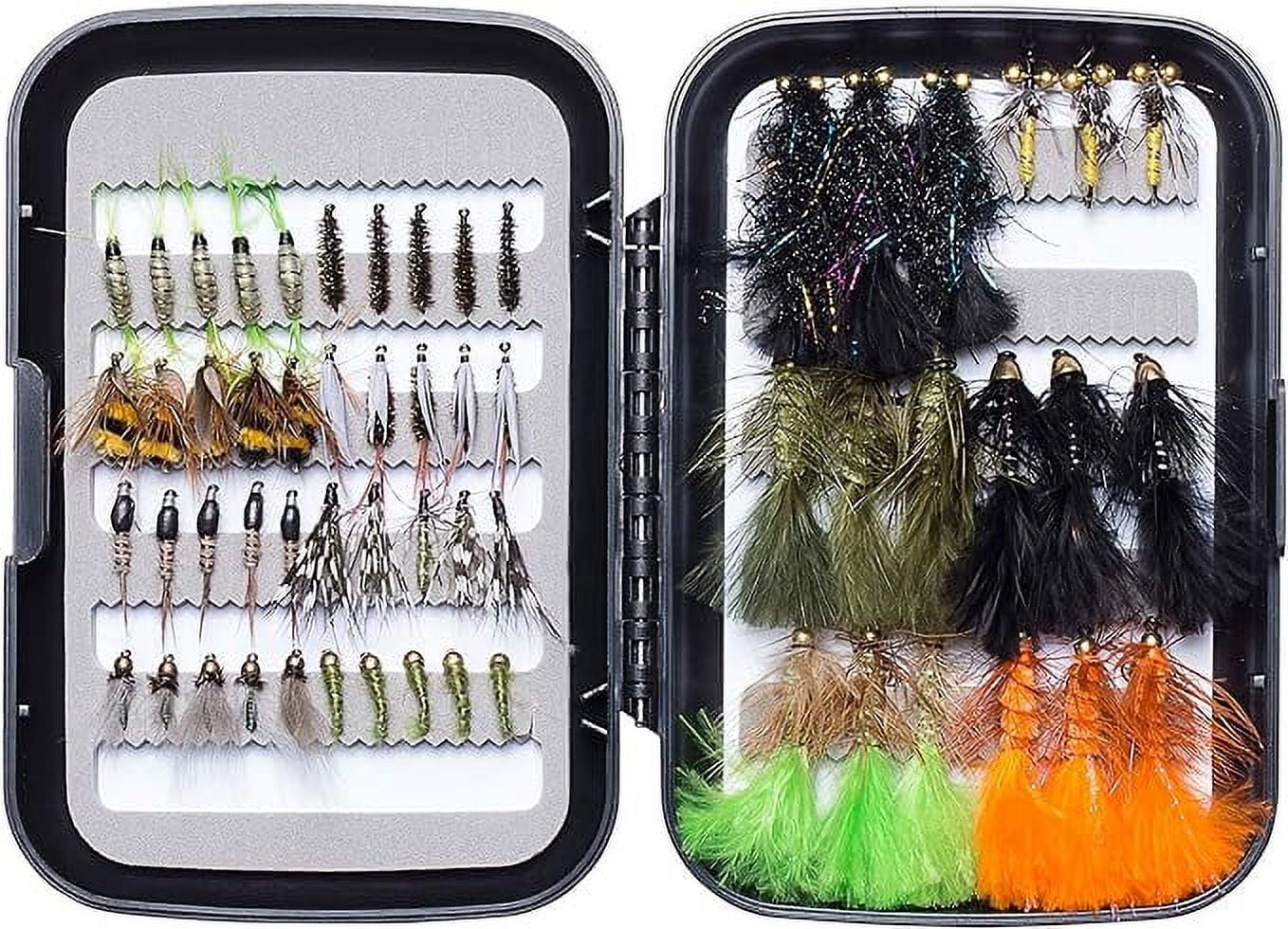 BASSDASH Fly Fishing Flies Kit Fly Assortment Trout Bass Fishing with ...
