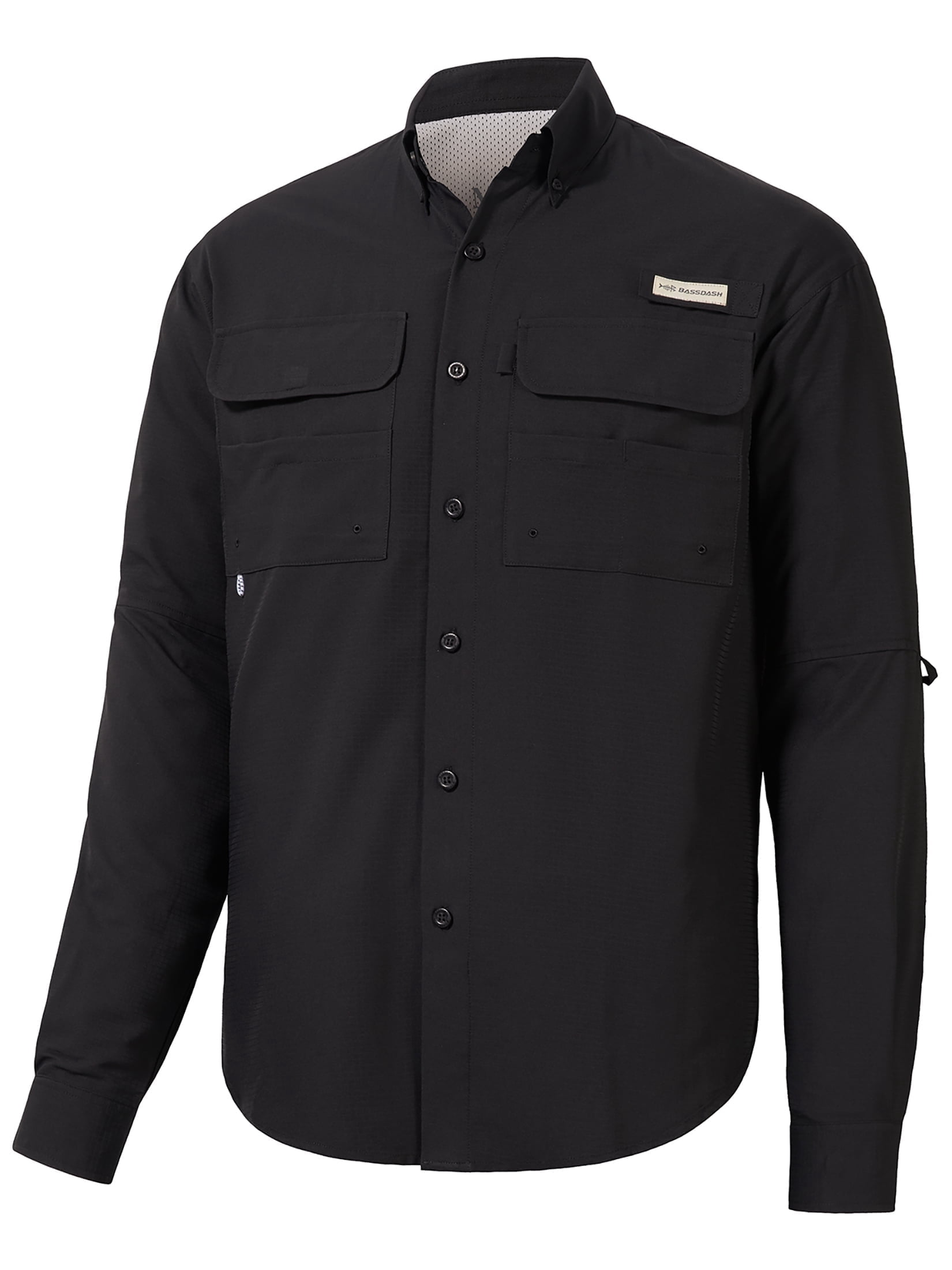 BASSDASH Men's Performance Fishing Shirt Button Down Long Sleeve UPF 50 ...