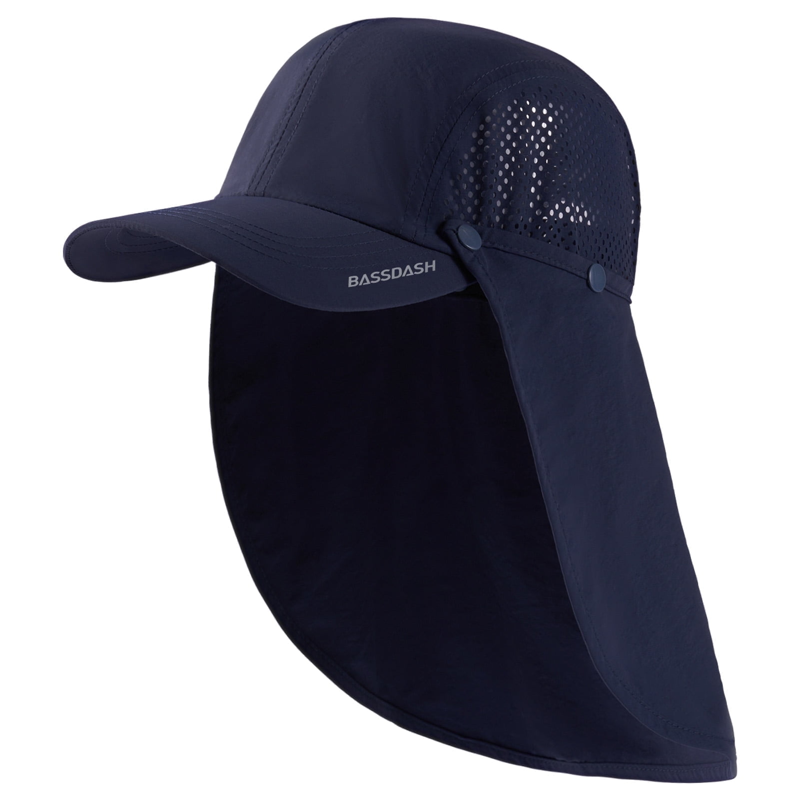 BASSDASH UPF 50+ Foldable Fishing Hat Baseball Cap with Removable Neck ...