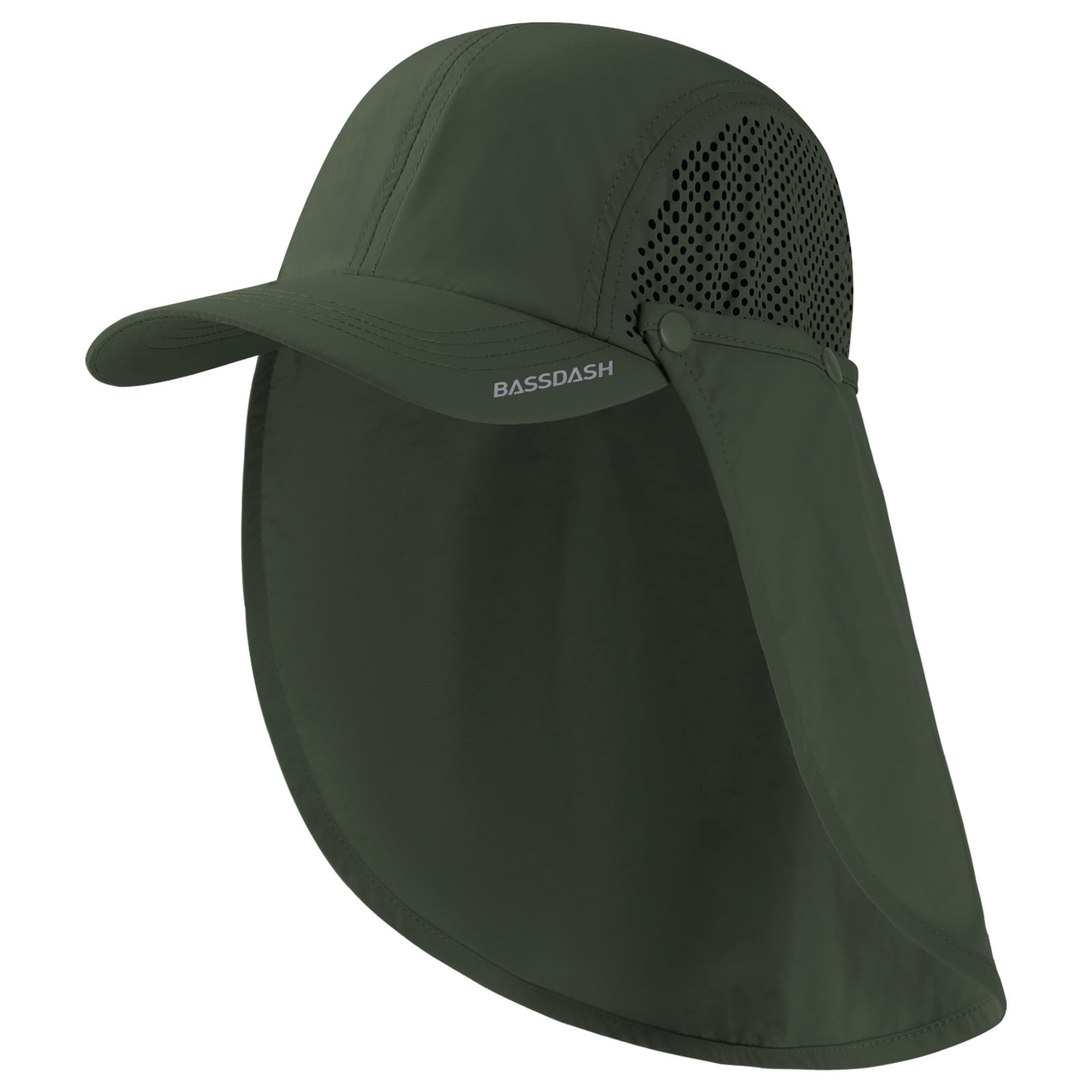 BASSDASH UPF 50+ Foldable Fishing Hat Baseball Cap with Removable Neck ...