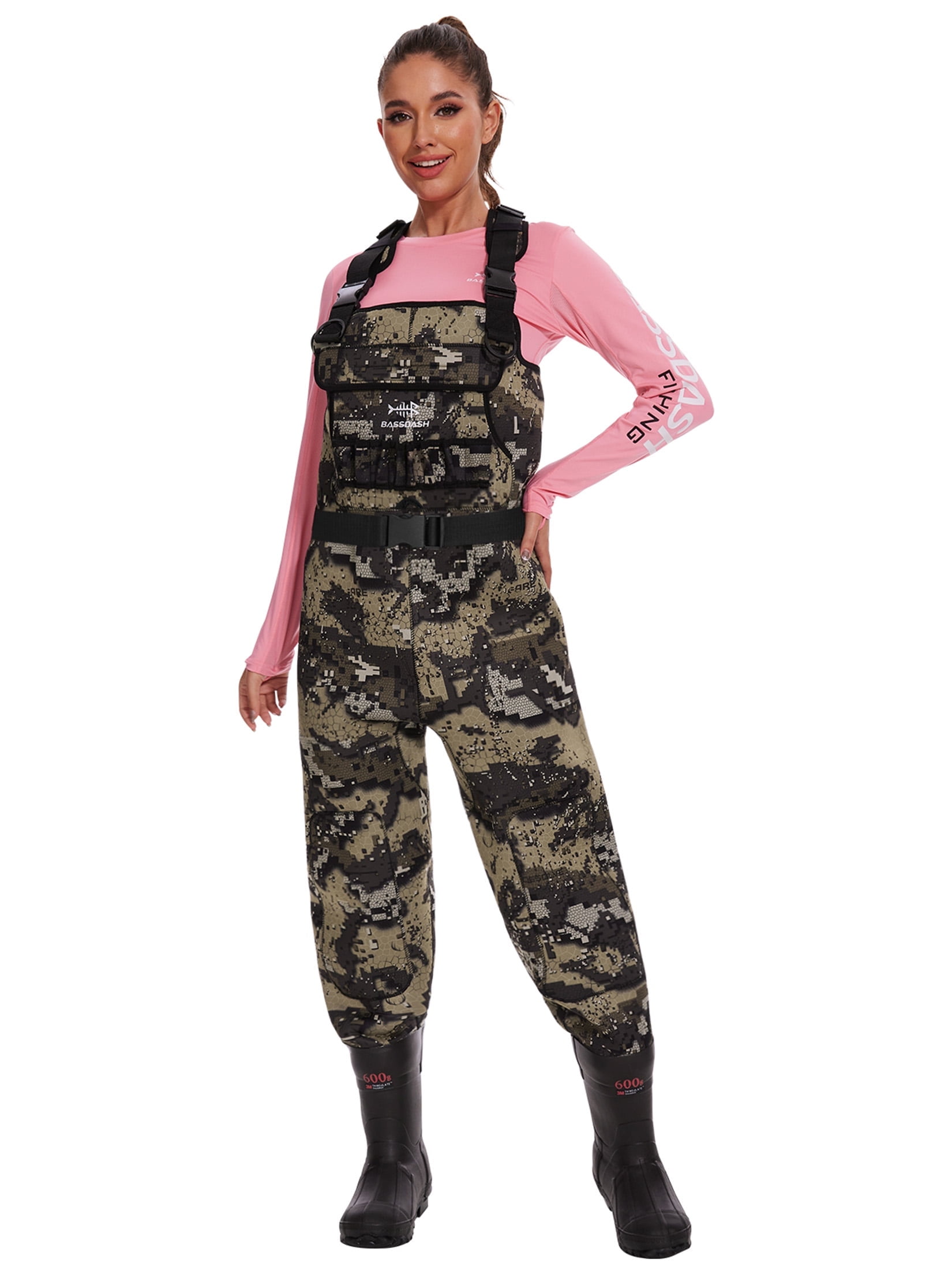 BASSDASH Women Neoprene Chest Waders Desolve Bare Camo for Fishing ...