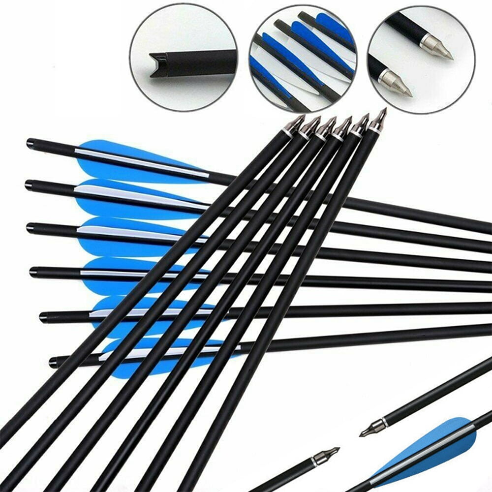 BASSTOP 20"Carbon Bolts Crossbow Arrows with TPU 4"Vanes Arrows for ...