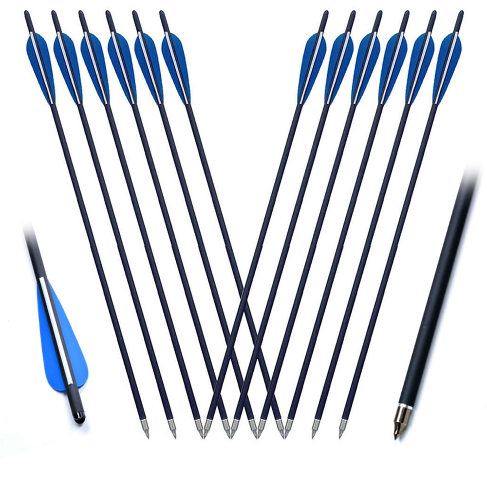 BASSTOP 20" Crossbow Bolts Carbon Arrows 8mm Shaft Half Moon Nocks with ...