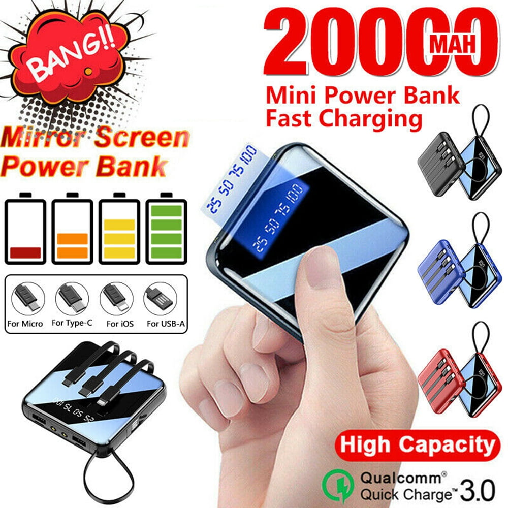 BASSTOP 20000mAh Mini Power Bank USB External Battery Backup Charger ...