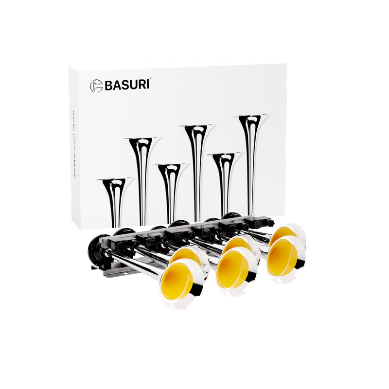 BASURI® Musical Air Horn | 12 & 24 Volt | 130 DB | Version (CHROMOSONIC ...