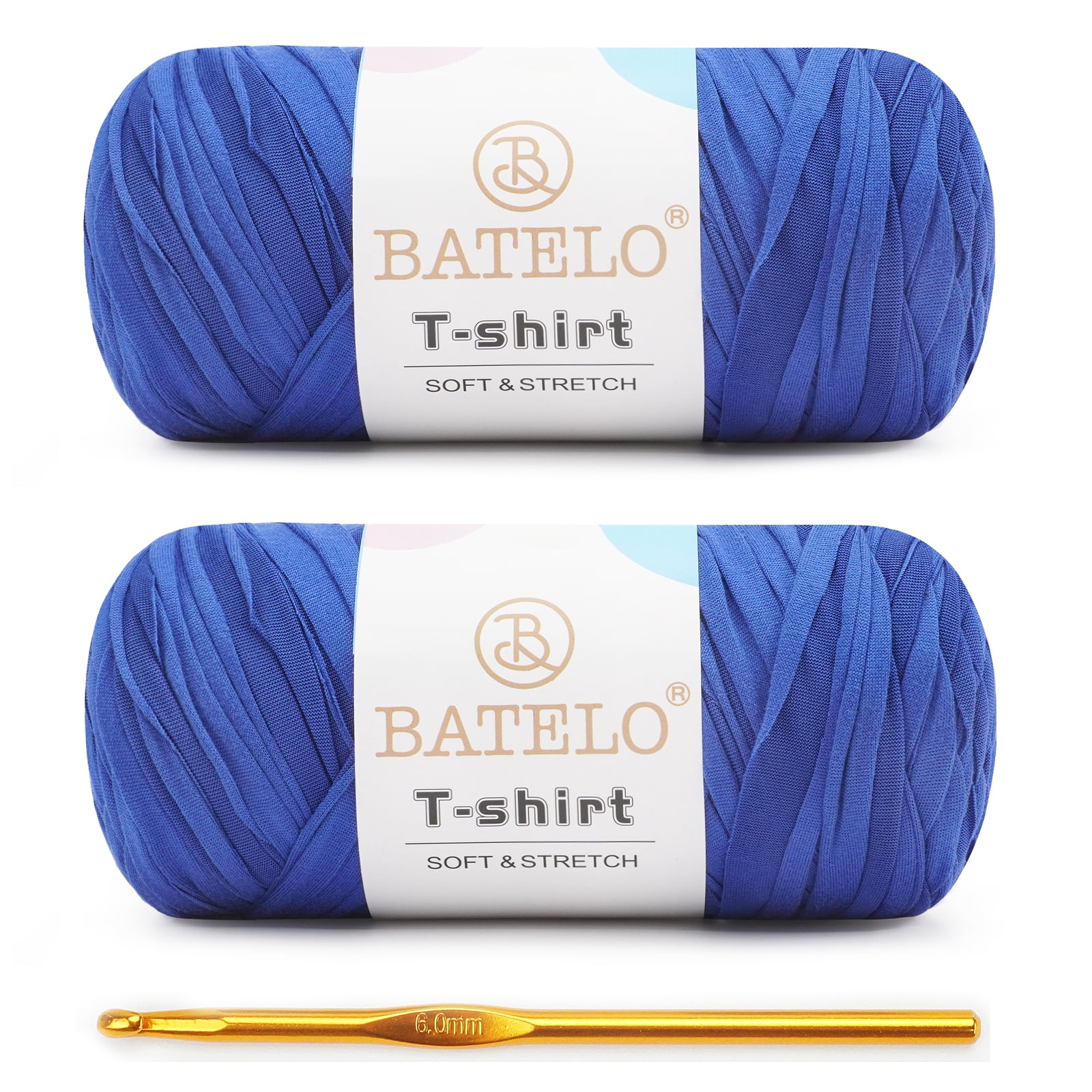 BATELO 2 Pack T-Shirt Yarn Crochet Yarn for Beginner Crochet Bags ...