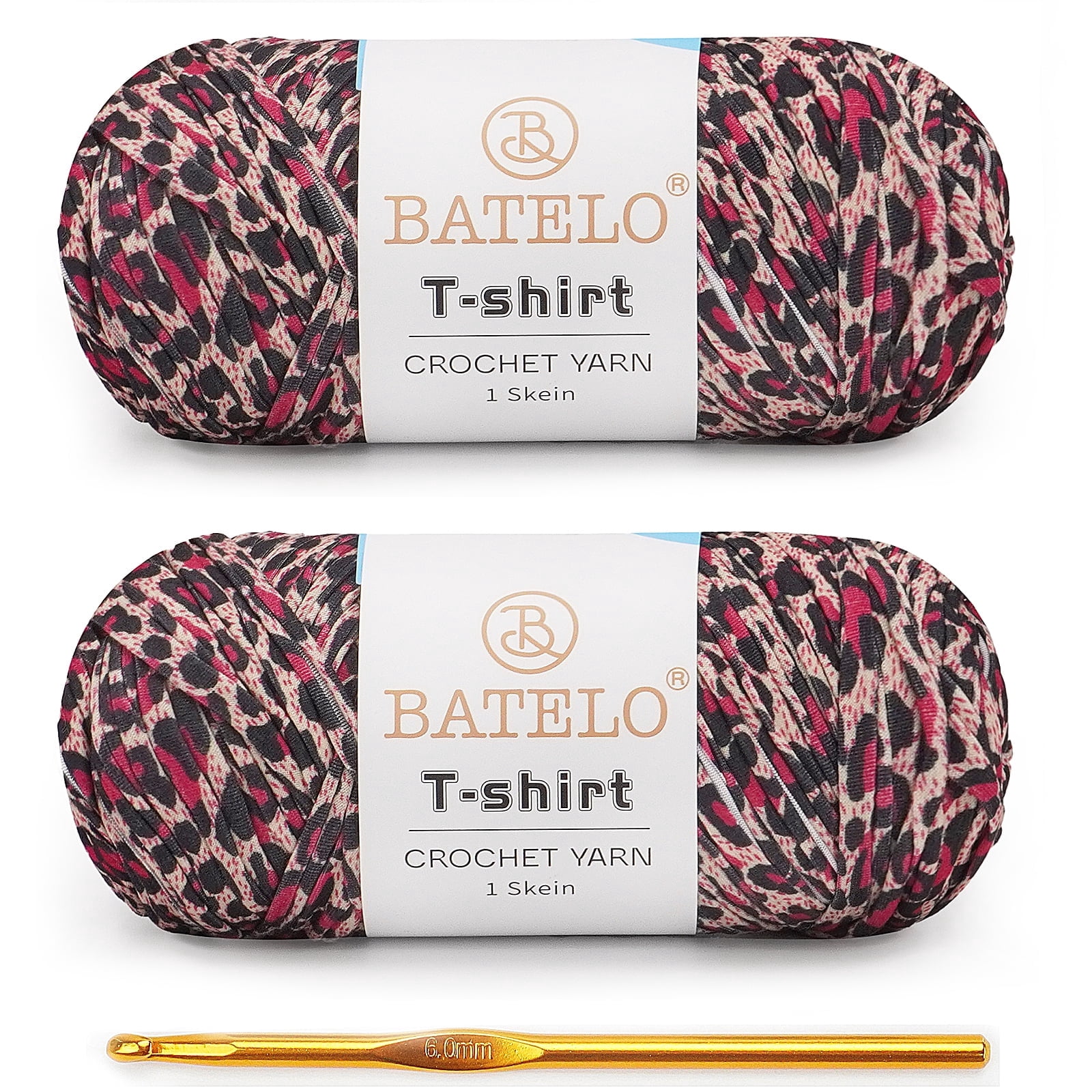 BATELO 2 Pack T-Shirt Yarn for Beginner Crochet Bags/Basket/Coaster ...