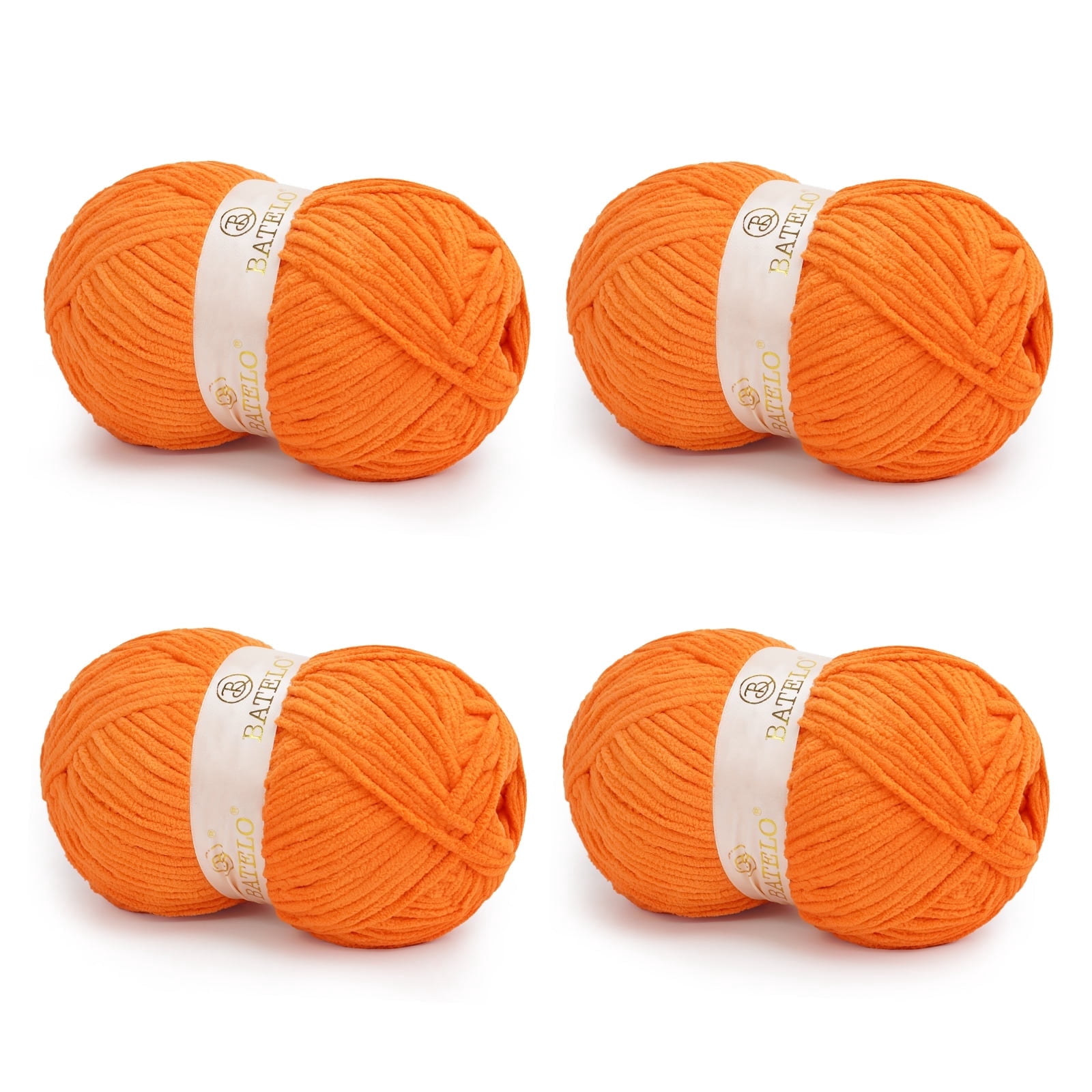 BATELO Chenille Yarn for Crocheting & Knitting 880 Yards, Soft Thick ...