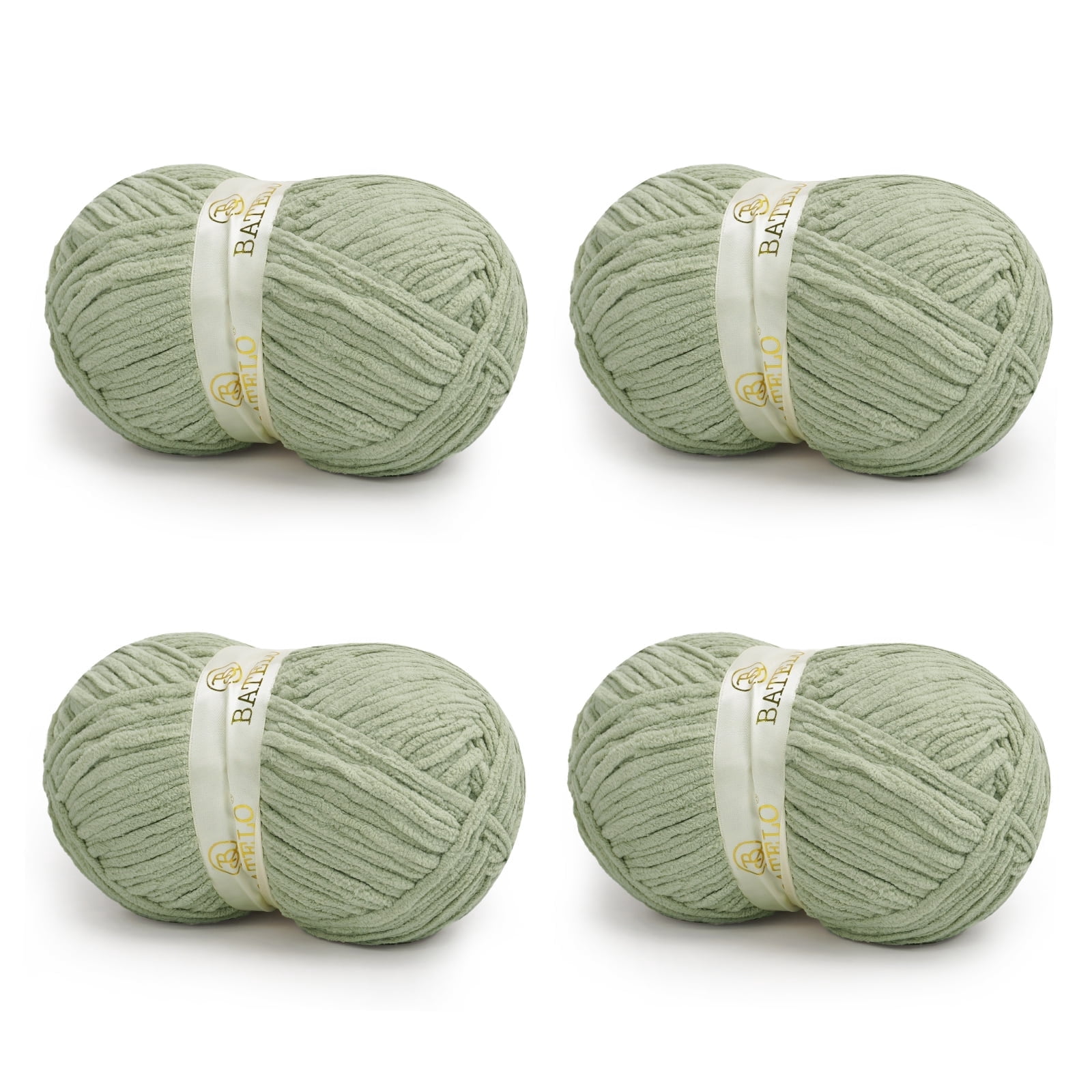 BATELO Chenille Yarn for Crocheting & Knitting 880 Yards, Soft Thick ...