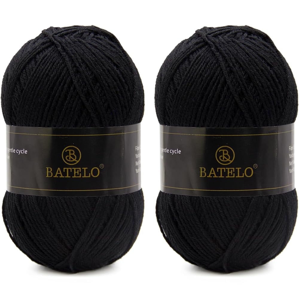 BATELO Crochet Acrylic Yarn 560 Yards, 2 Pack 150g/5.3oz Each, 3 Light ...