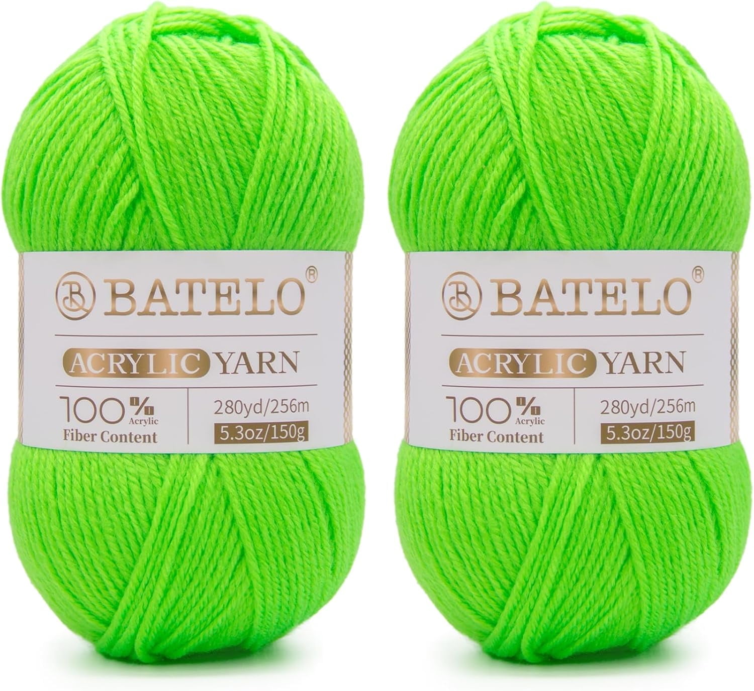 BATELO, Crochet Acrylic Yarn, 560 Yards 2 Pack, Bright Green - Walmart.com