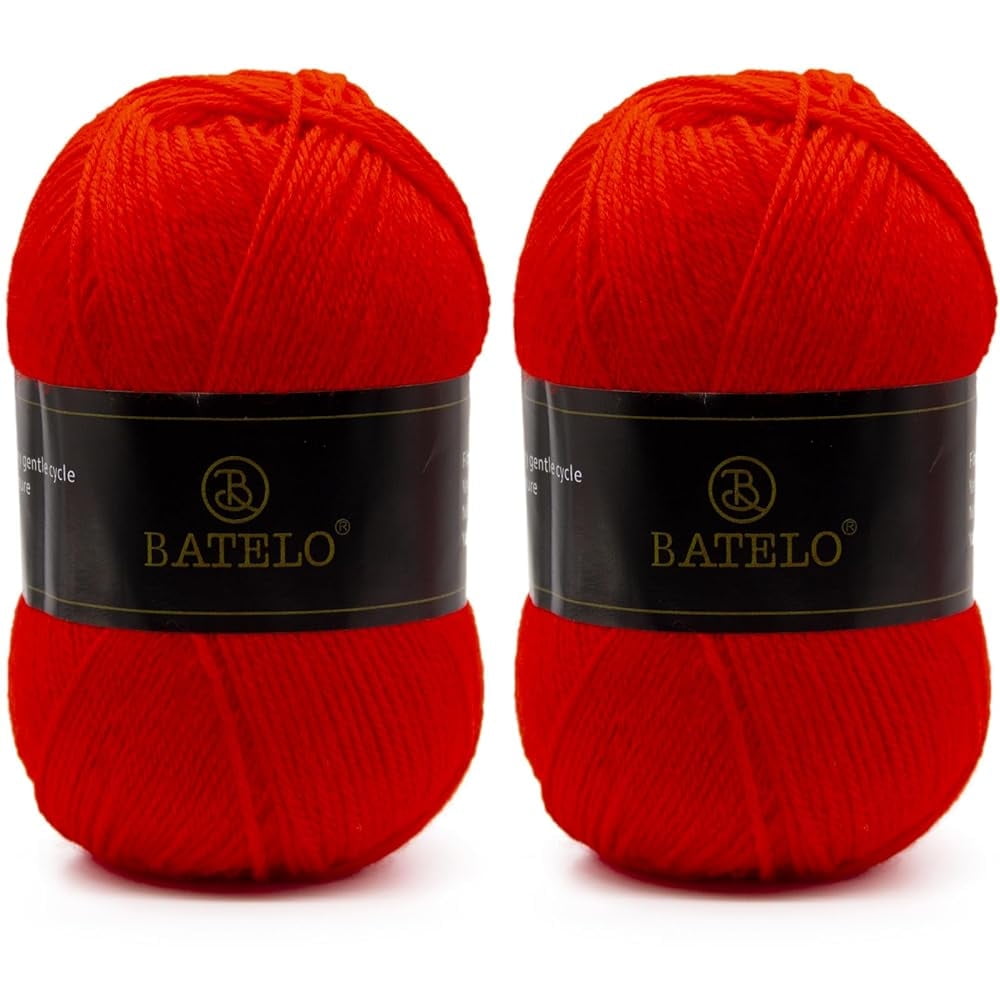 BATELO, Crochet Acrylic Yarn, 560 Yards, 2 Pack 150g/5.3oz Each ...