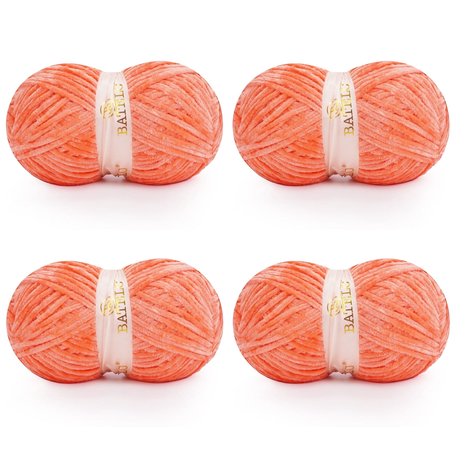 BATELO Velvet Chenille Yarn for Crocheting & Knitting 1440 Yards, Soft ...
