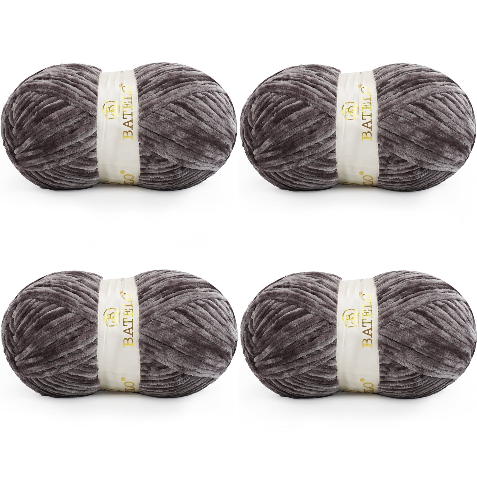 BATELO Velvet Chenille Yarn for Crocheting & Knitting 1440 Yards, Soft ...