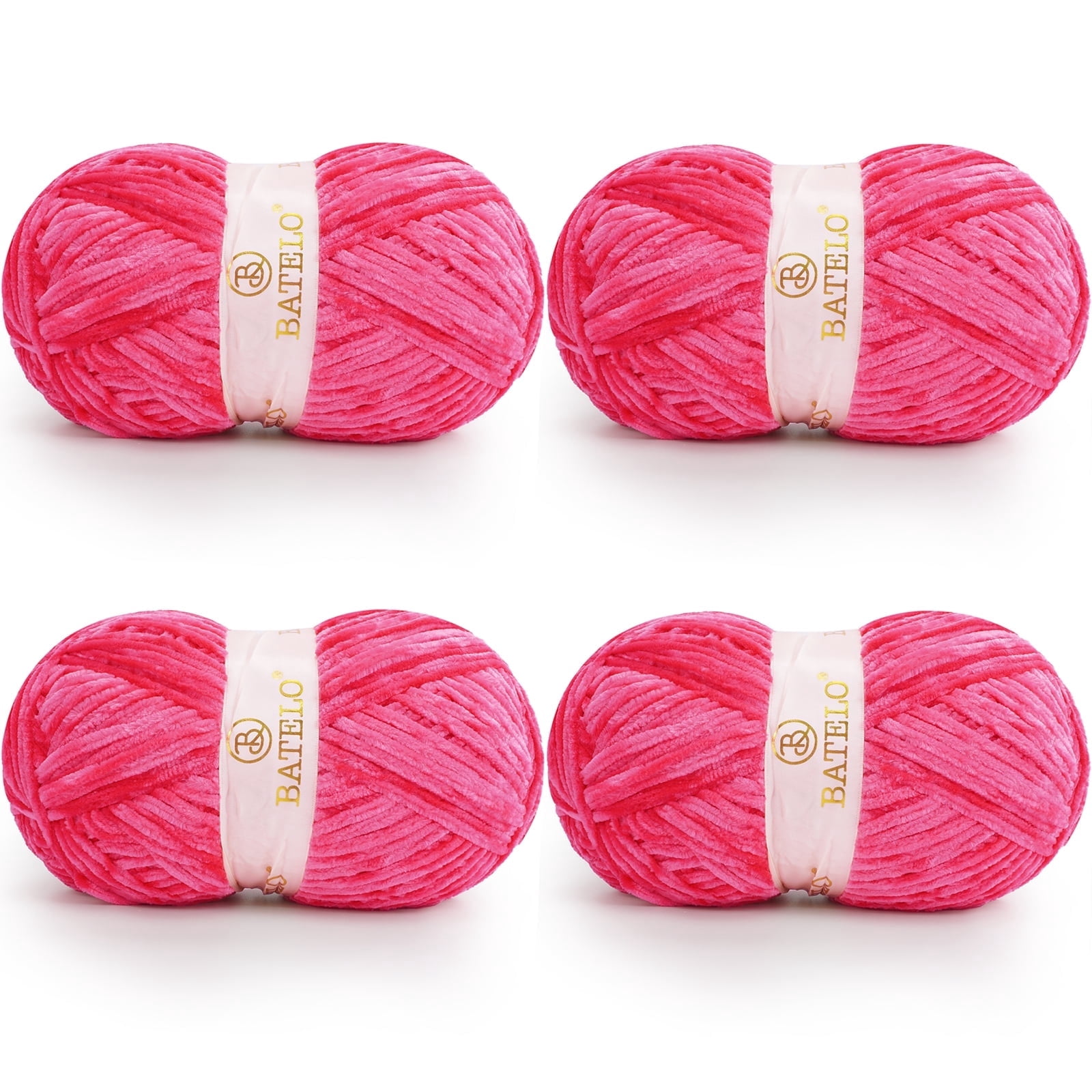 BATELO Velvet Chenille Yarn for Crocheting & Knitting 1440 Yards, Soft ...