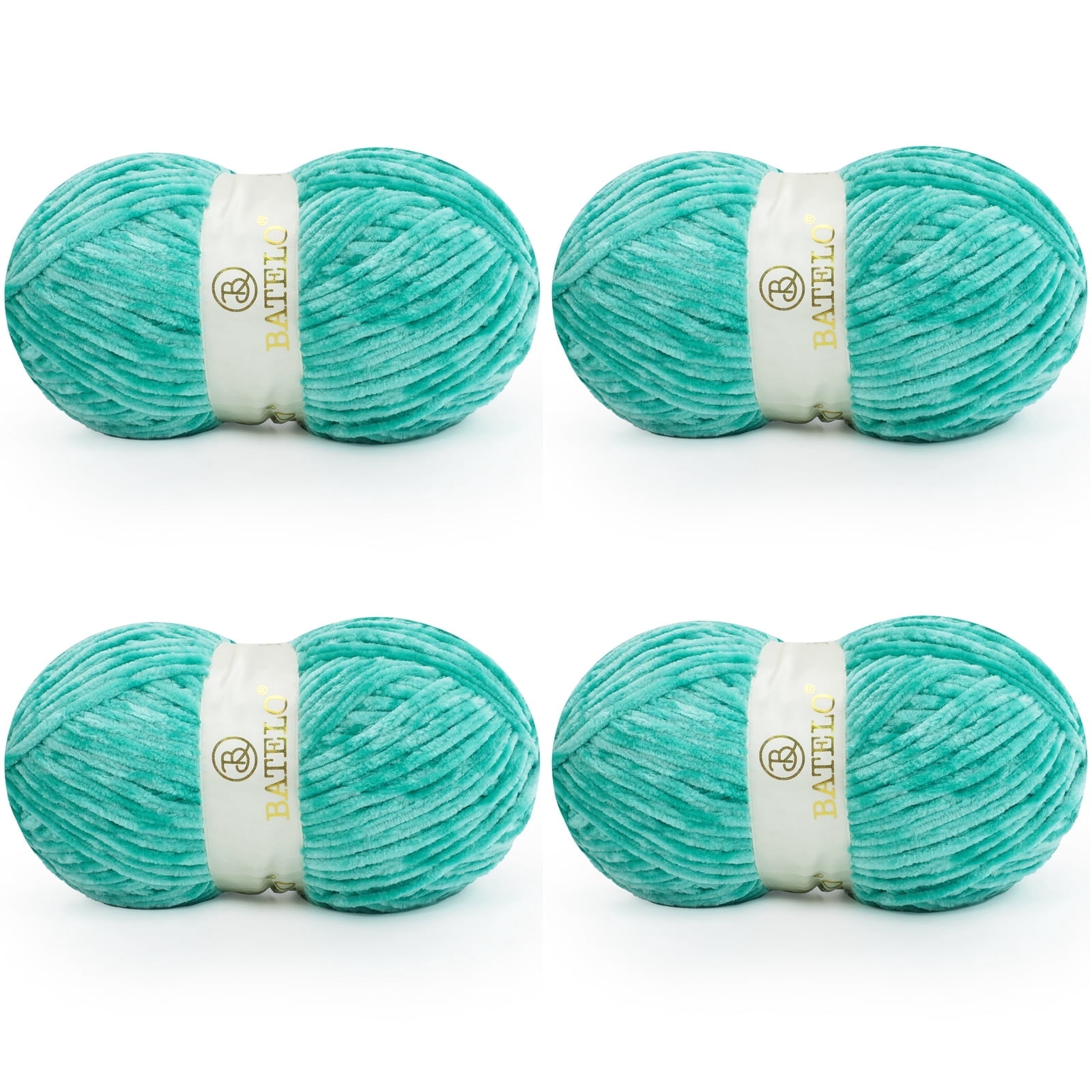 BATELO Velvet Chenille Yarn for Crocheting & Knitting 1440 Yards, Soft ...