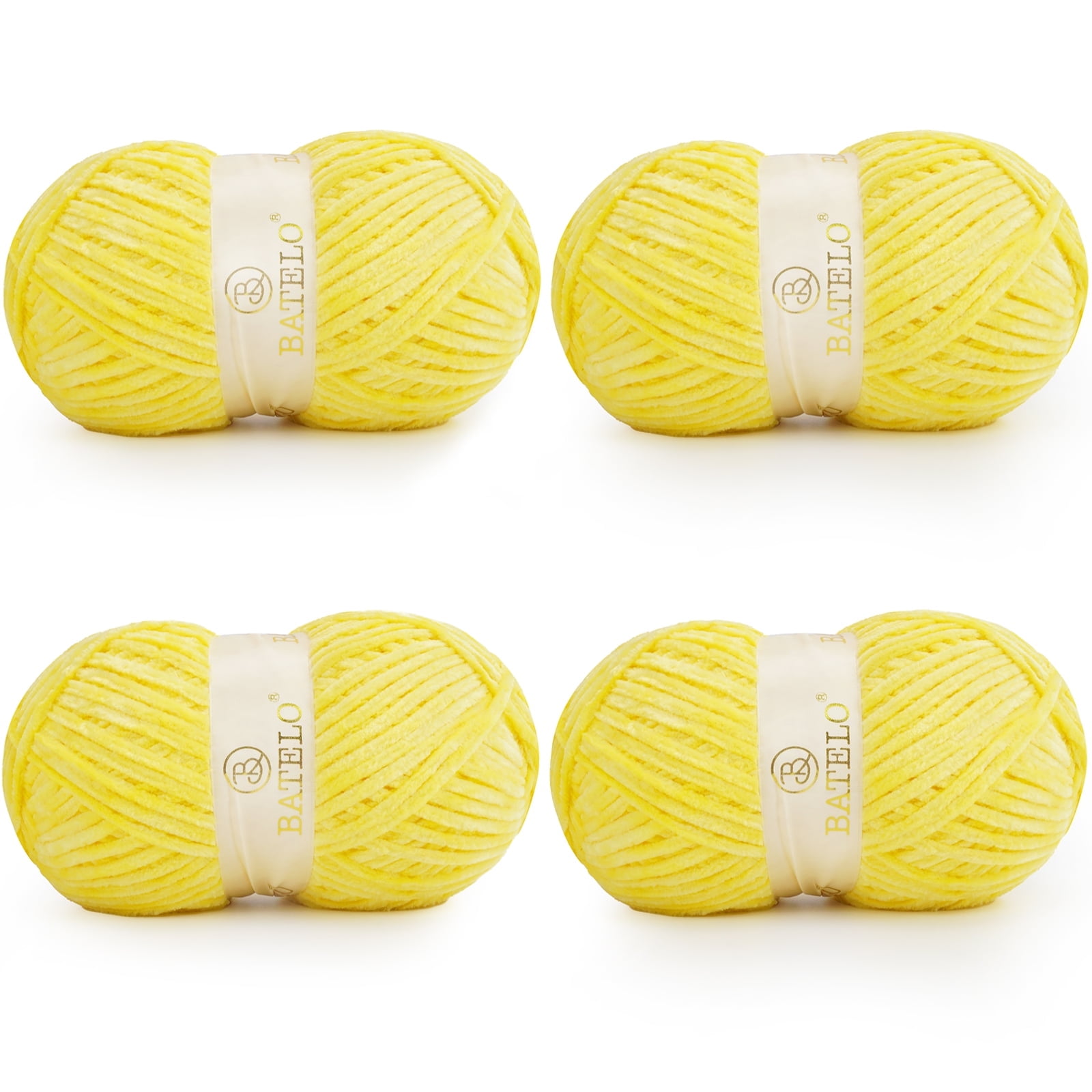 BATELO Velvet Chenille Yarn for Crocheting & Knitting 1440 Yards, Soft ...