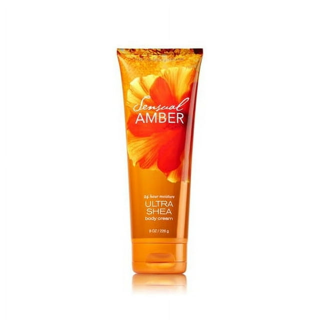 BATH & BODY WORKS Signature Collection Sensual Amber Ultra Shea Body Cream with Lotus Petals ...