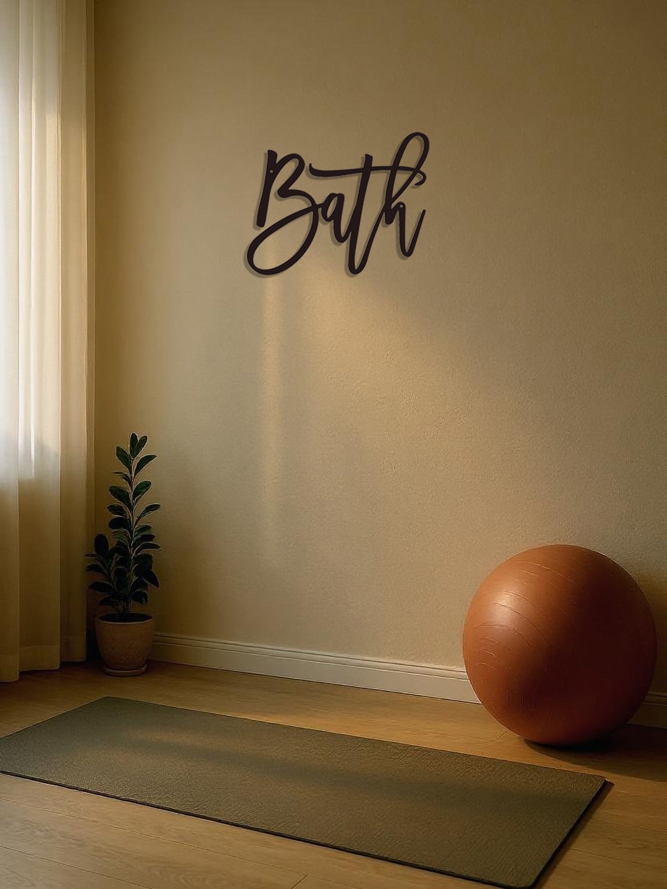 BATH Metal Letter Pendant – Versatile Bathroom Wall Sculpture, Chic ...