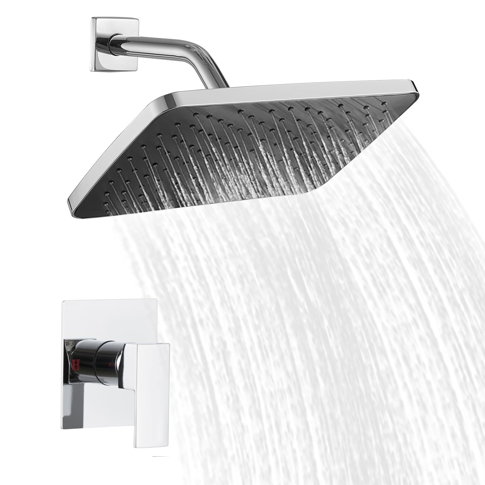 BATHLAVISH High Pressure Rain Shower Head 8 Inch Bathroom Shower Faucet ...