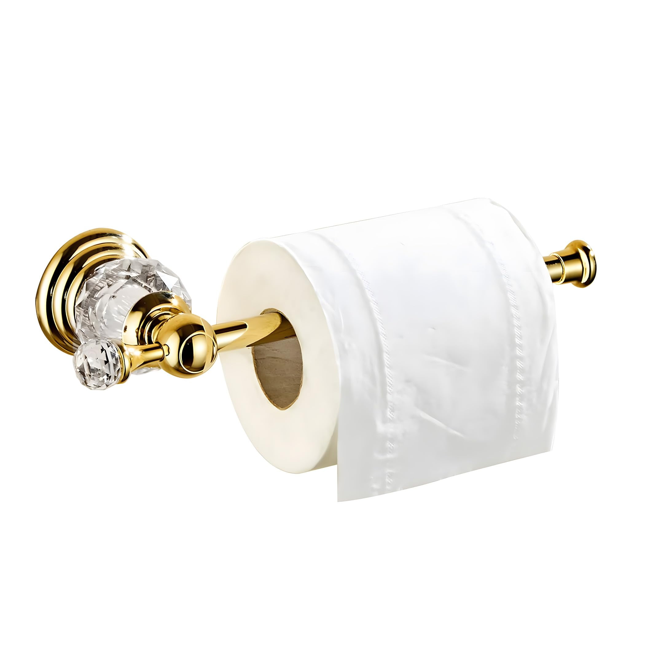 BATHSIR Crystal Toilet Paper Holder, Gold Toilet Roll Holder Modern ...