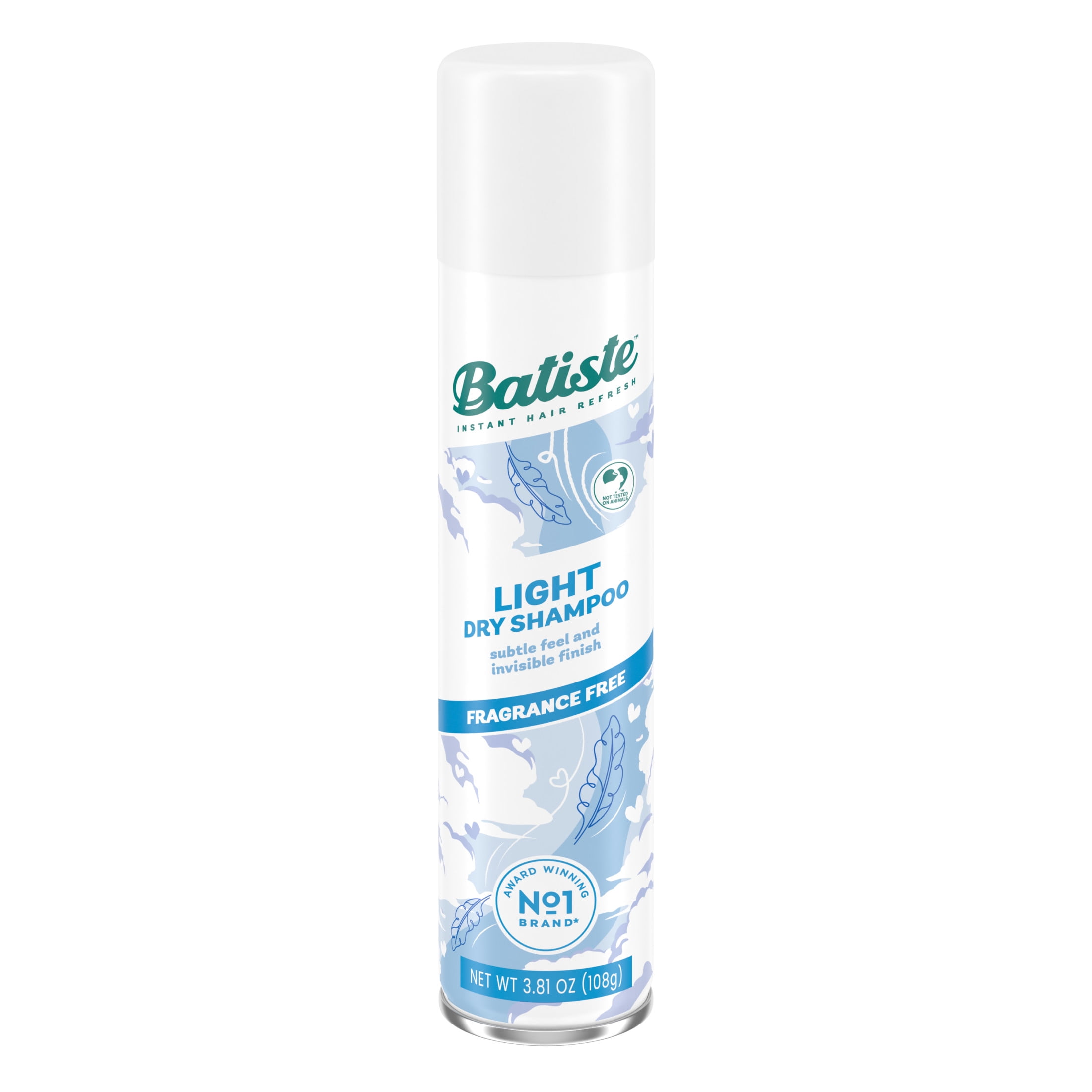 Batiste Fragrance Free Light Dry Shampoo, Absorbs Oil & Grease, 3.81 oz ...