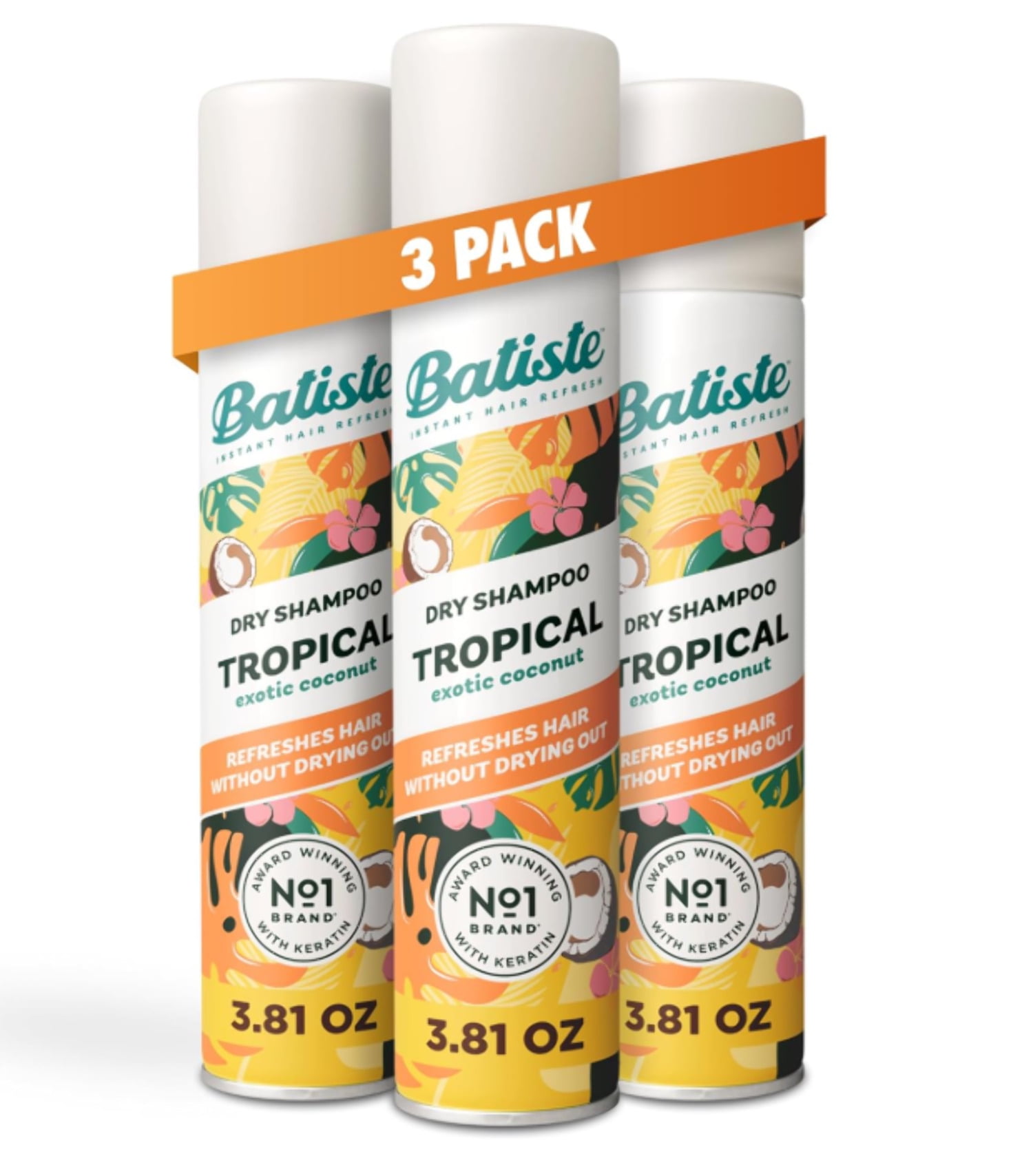 3 Pack Batiste Dry Shampoo Tropical Exotic Coconut 3.81 oz - Walmart.com