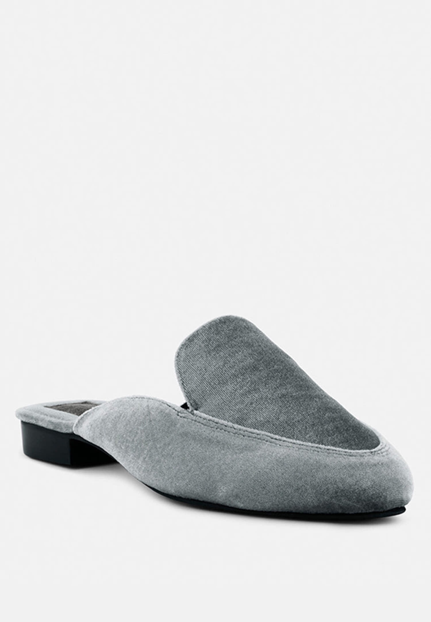 BATISTE Grey Velvet Handcrafted Mules - Walmart.com