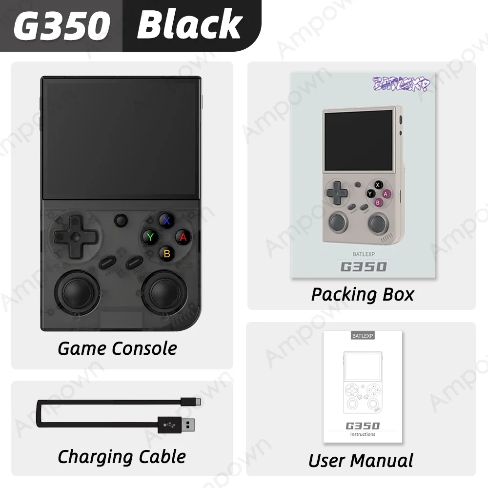 BATLEXP G350 Handheld Game Console 3.5'' IPS Screen Linux System Dual ...