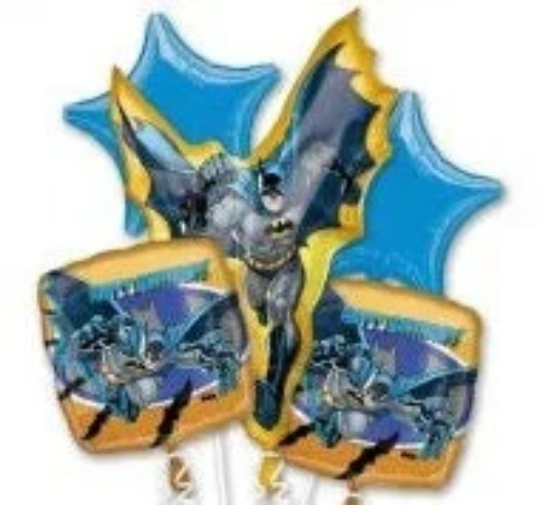 BATMAN BALLOON BOUQUET Kit • Party Supplies Decorations Foil Mylar ...