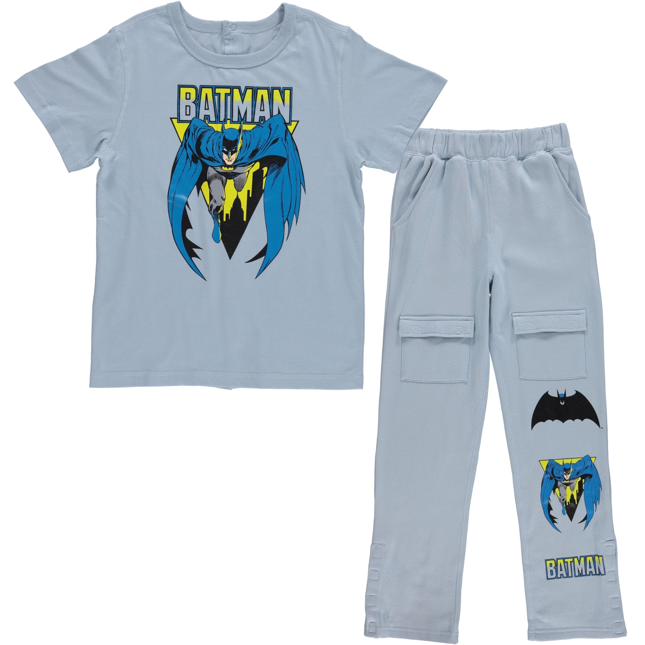 BATMAN Boys Adaptive T-Shirt & Cargo Sweatpants Set, Super Heros ...