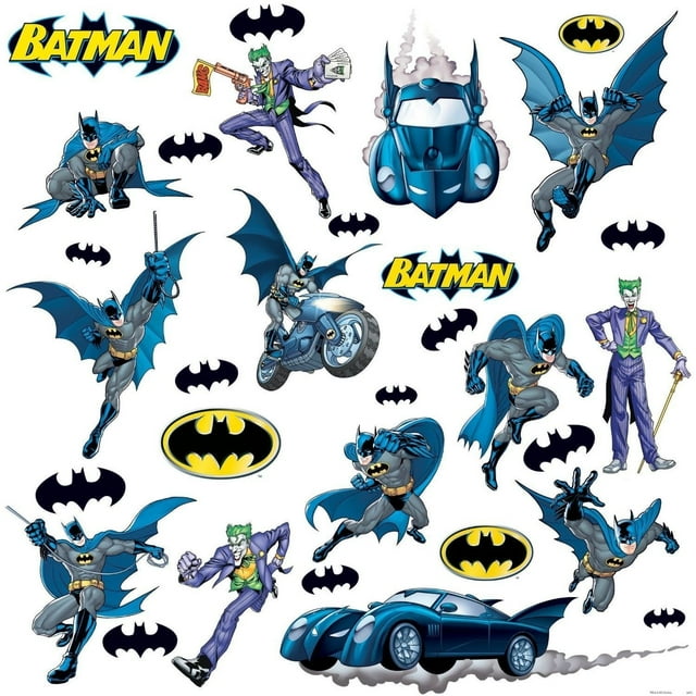BATMAN GOTHAM Removable Vinyl Wall Decals BATMOBILE Room Decor 31 Big ...