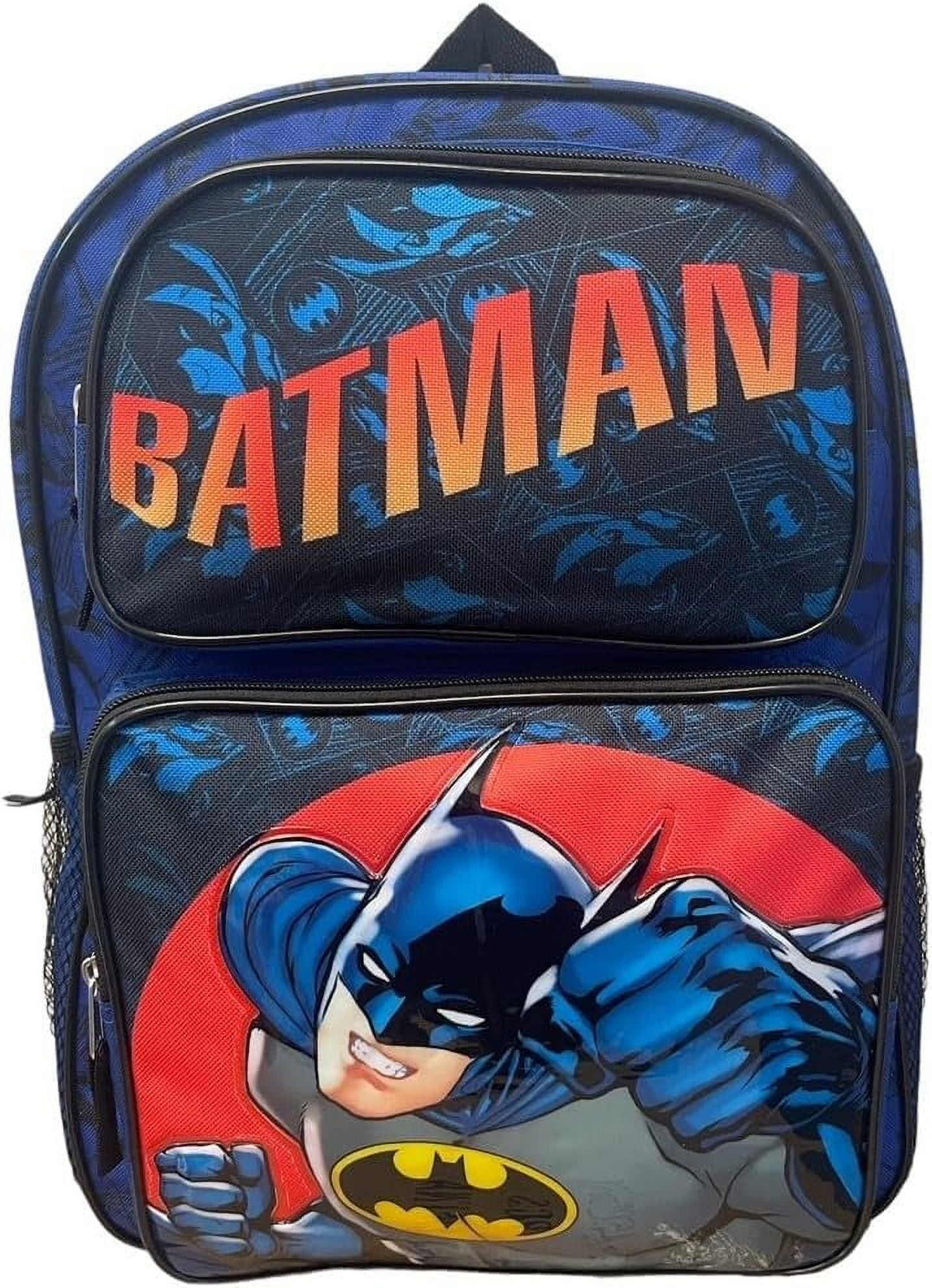 BATMAN Large School Backpacks 16 inches with Multiple Pockets and Side ...
