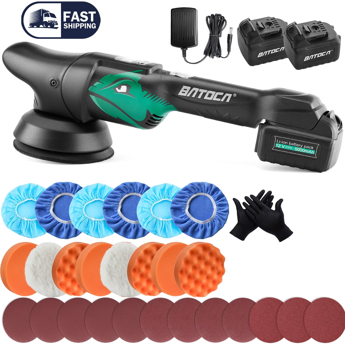 BATOCA S2 5Ah Battery Cordless Polisher Buffer 5 in 2000-4500 RPM ...