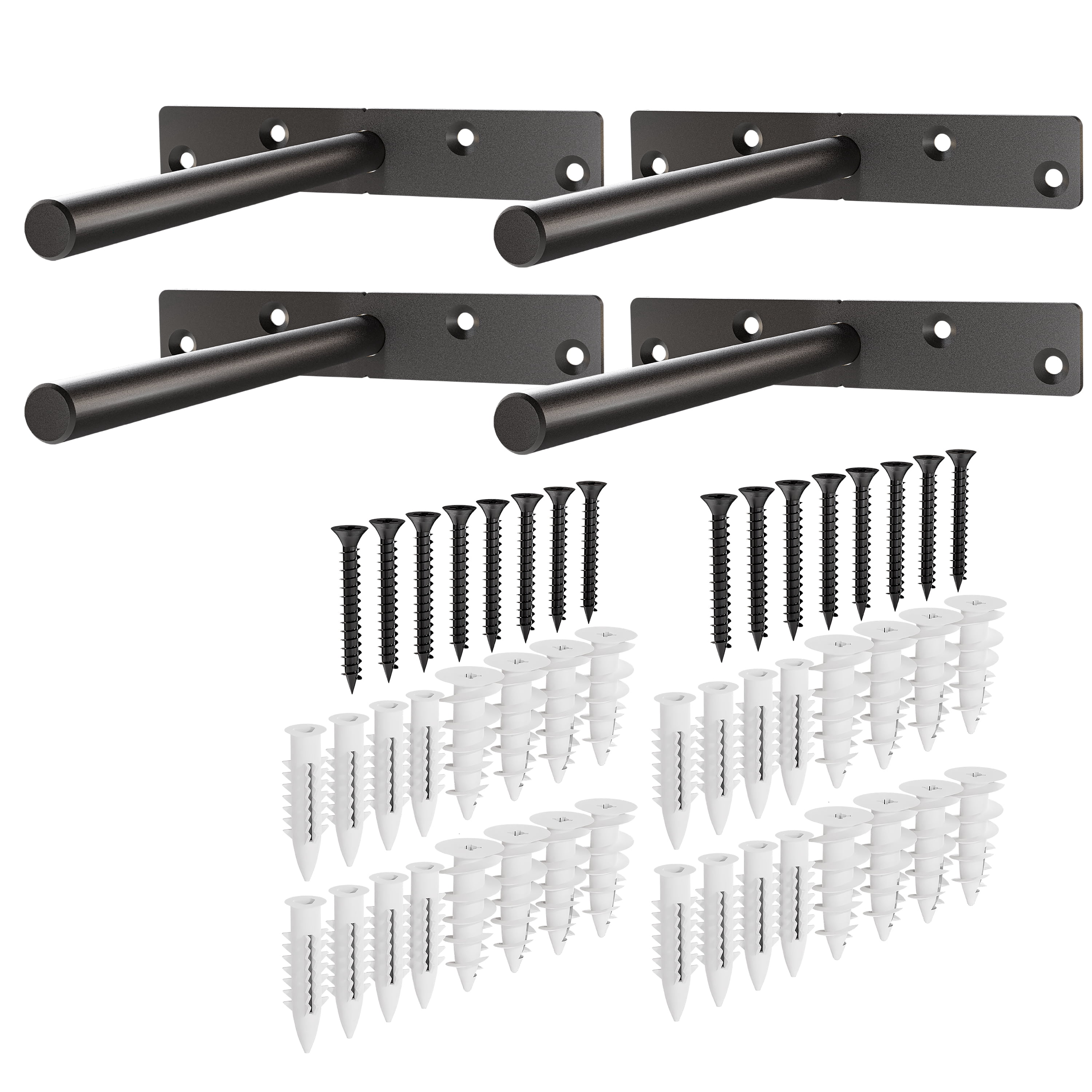 6" Bracket Heavy Duty (4 pcs) Solid Steel Blind Shelf Supports - Hidden ...