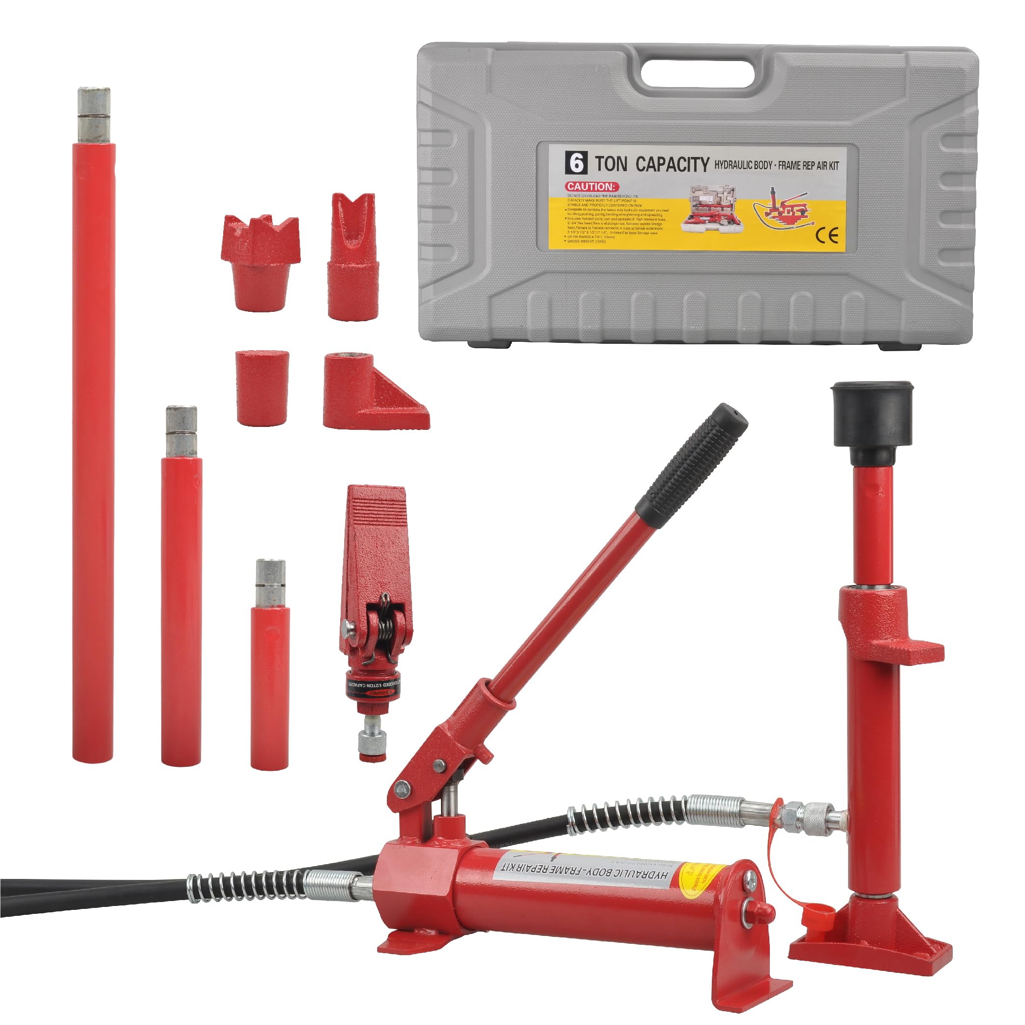 VEVOR 4 Ton Porta Power Kit Hydraulic Jack Air Pump Lift Ram Tool Auto ...