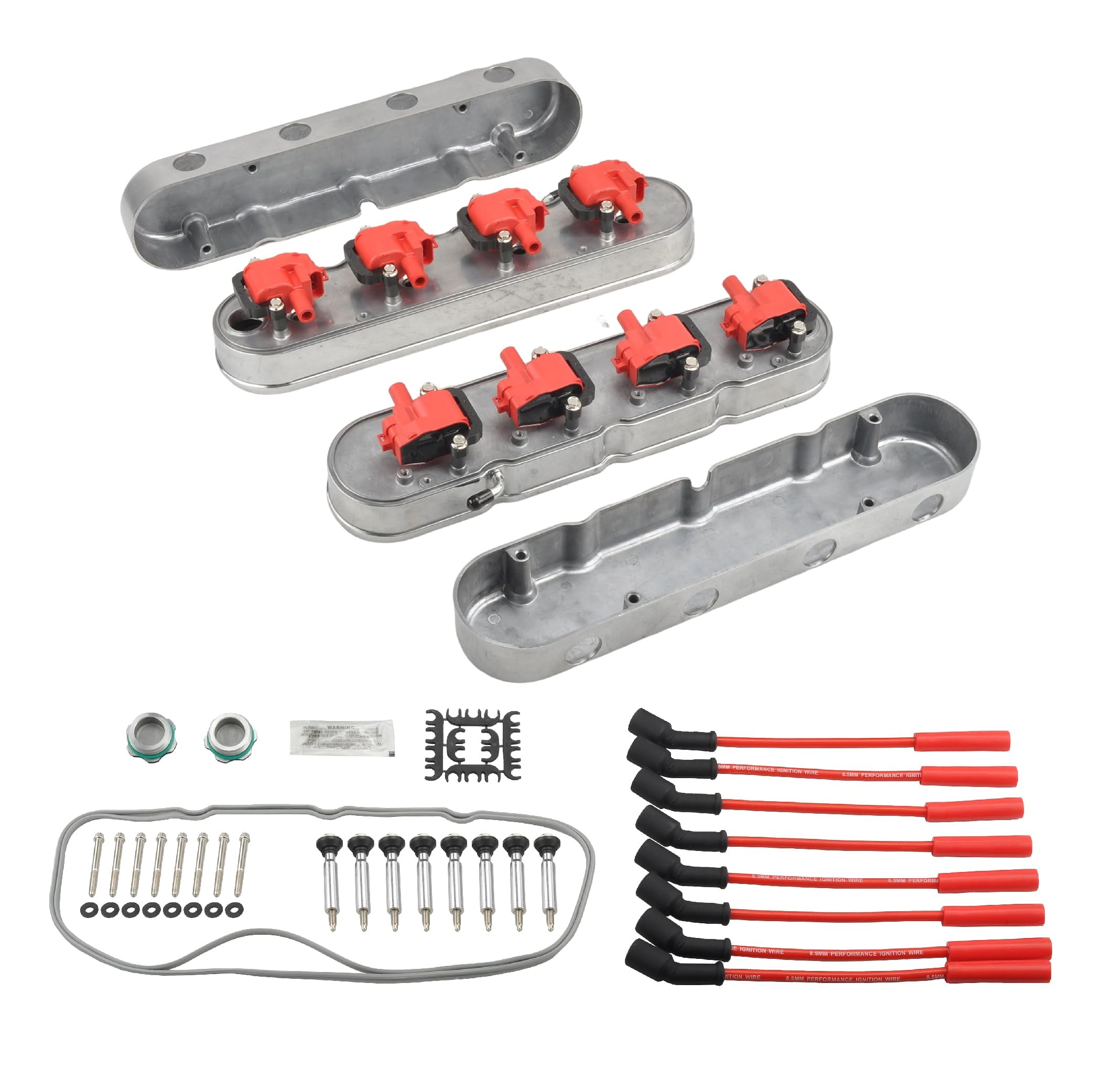BATONECO Engine Valve Cover Kit for Engine LS1 LS2 LS3 LS6 LS7 Silver ...