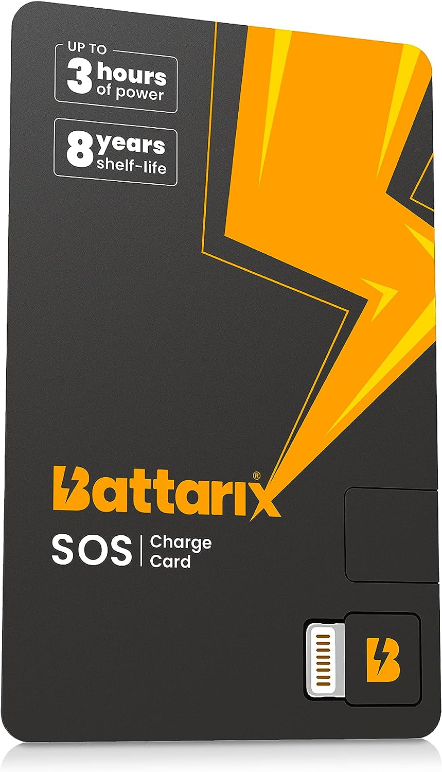 BATTARIX SOS Charge Card - Ultra-Thin Credit Card Sized Portable Charger & Battery Bank ...