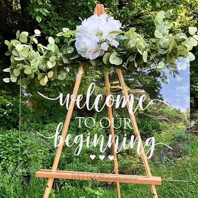 BATTOO Wedding Welcome Sign Decal Welcome to Our Beginning Couples ...