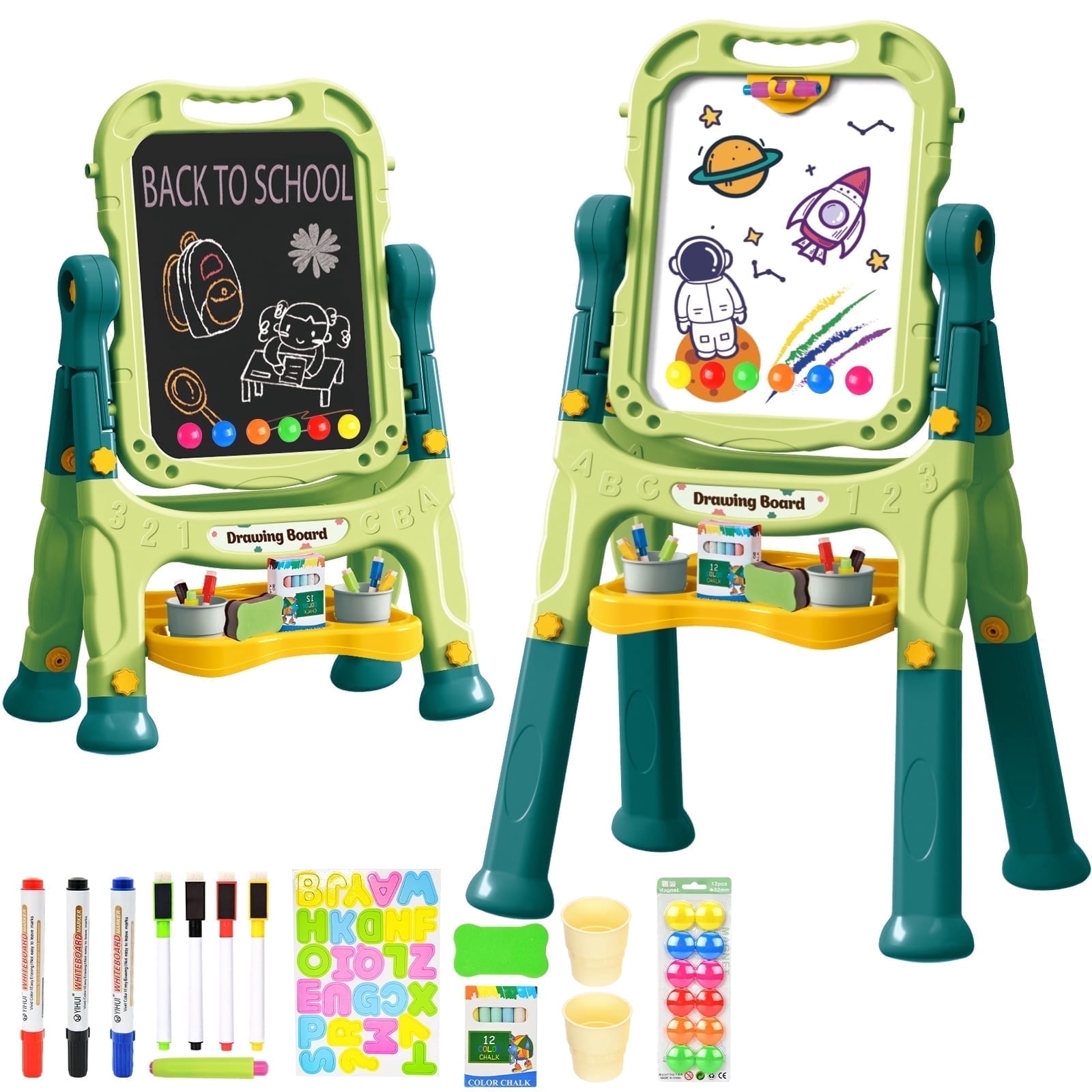 BATTOP Easel for Kids, Rotatable Double Sided Adjustable Art Easel with ...