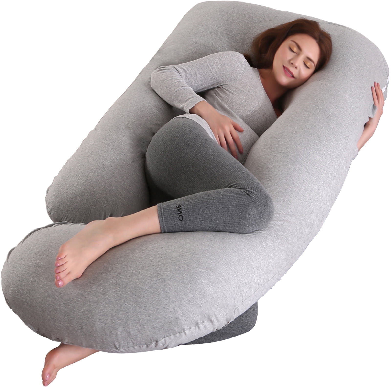 BATTOP Pregnancy Pillow,Full Body Maternity Pillow with Jersey Cover ...