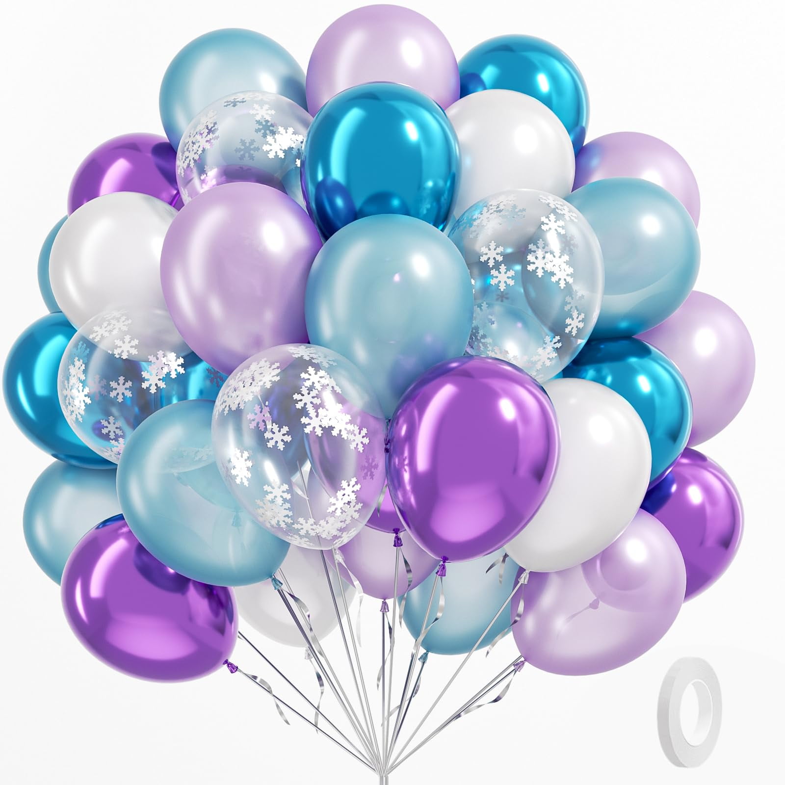 BAUANOOY Frozen balloons,TRDN 60pcs 12 Inch Purple and Blue Balloons ...