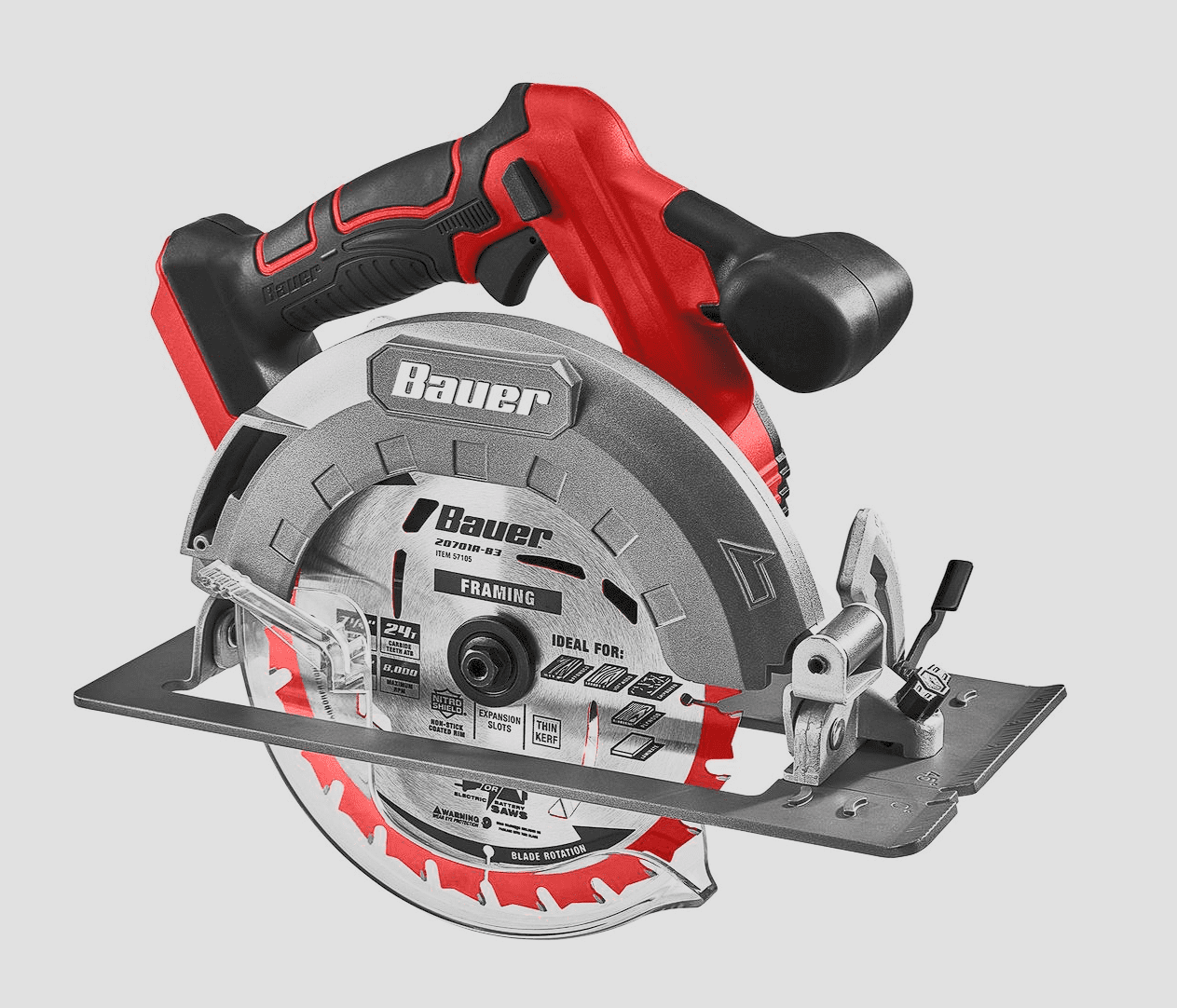 BAUER 20V Brushless Cordless 7-1/4 in. Circular Saw - Tool Only ...