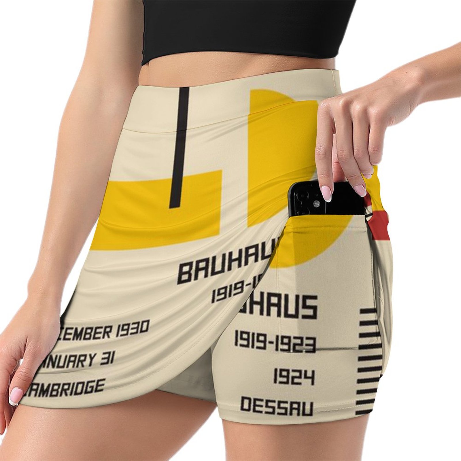 BAUHAUS PRINTS Light proof trouser skirt korean clothes ladies Female ...