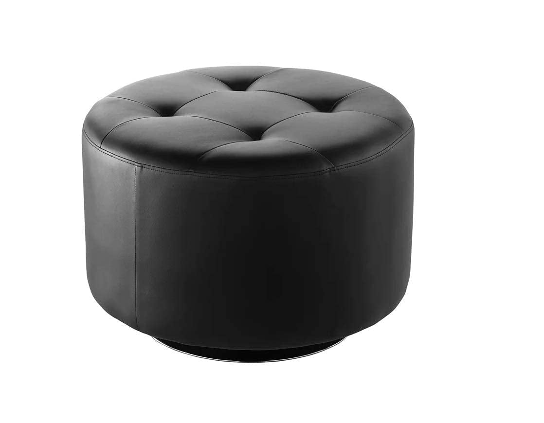BAWARI Revolving Round Leatherette Pouffe Ottoman Seating for Office Study Room Meeting Room ...