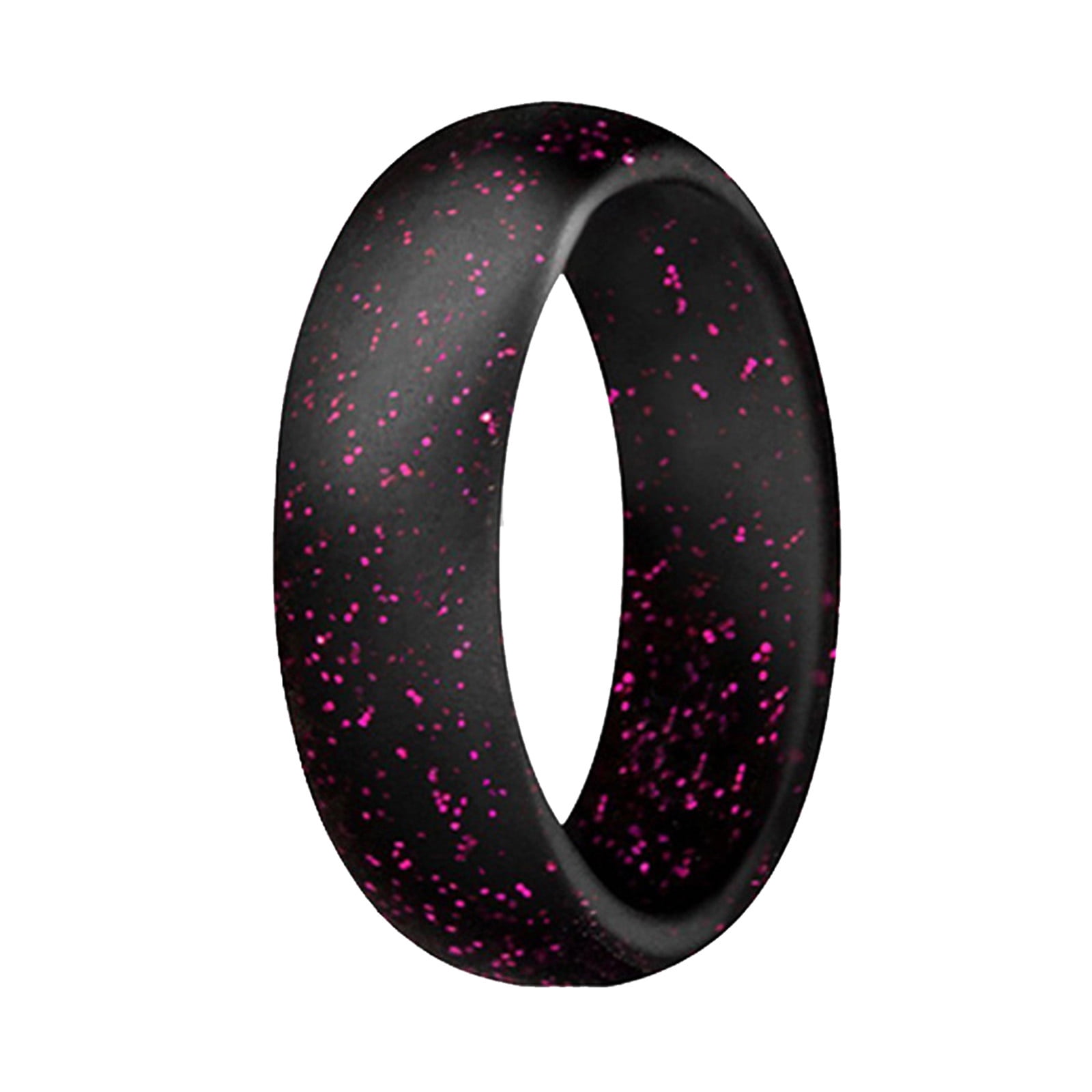 BAYAIXZ Ring Women Silicone Ring 5.7Mm Wide Ring Yoga Ring Sports Ring Pearl Bright Silicone ...