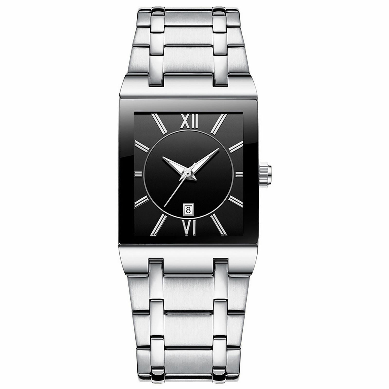 BAYAIXZ Watch Square Watches for Men and Women Stainless Steel Mens ...
