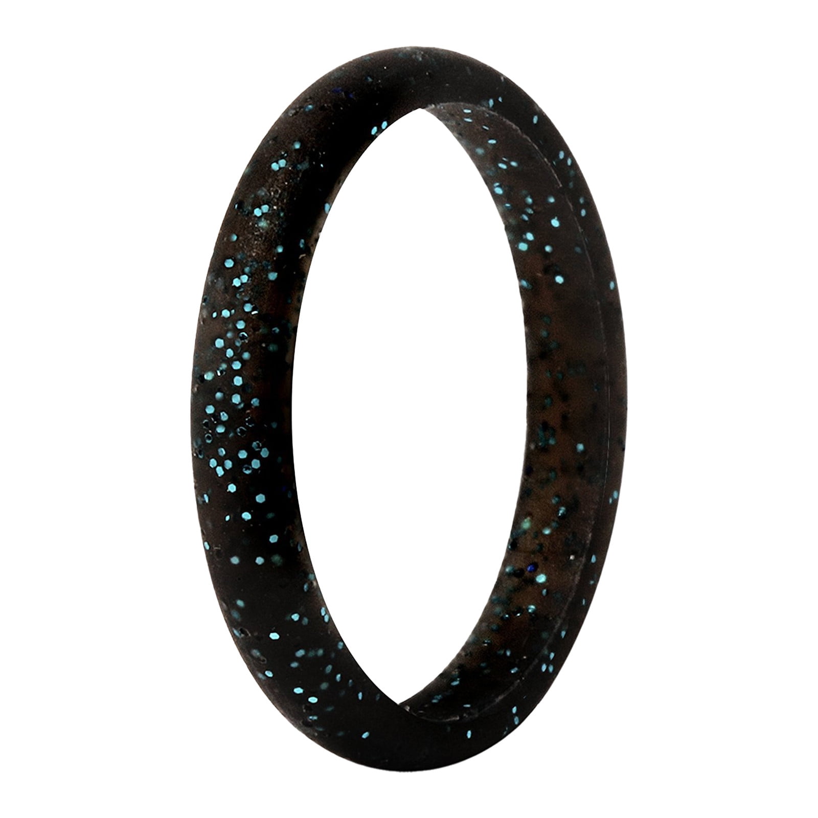 BAYAIXZ Wedding Bands Women 2.7Mm Narrow Glitter Silicone Ring for ...