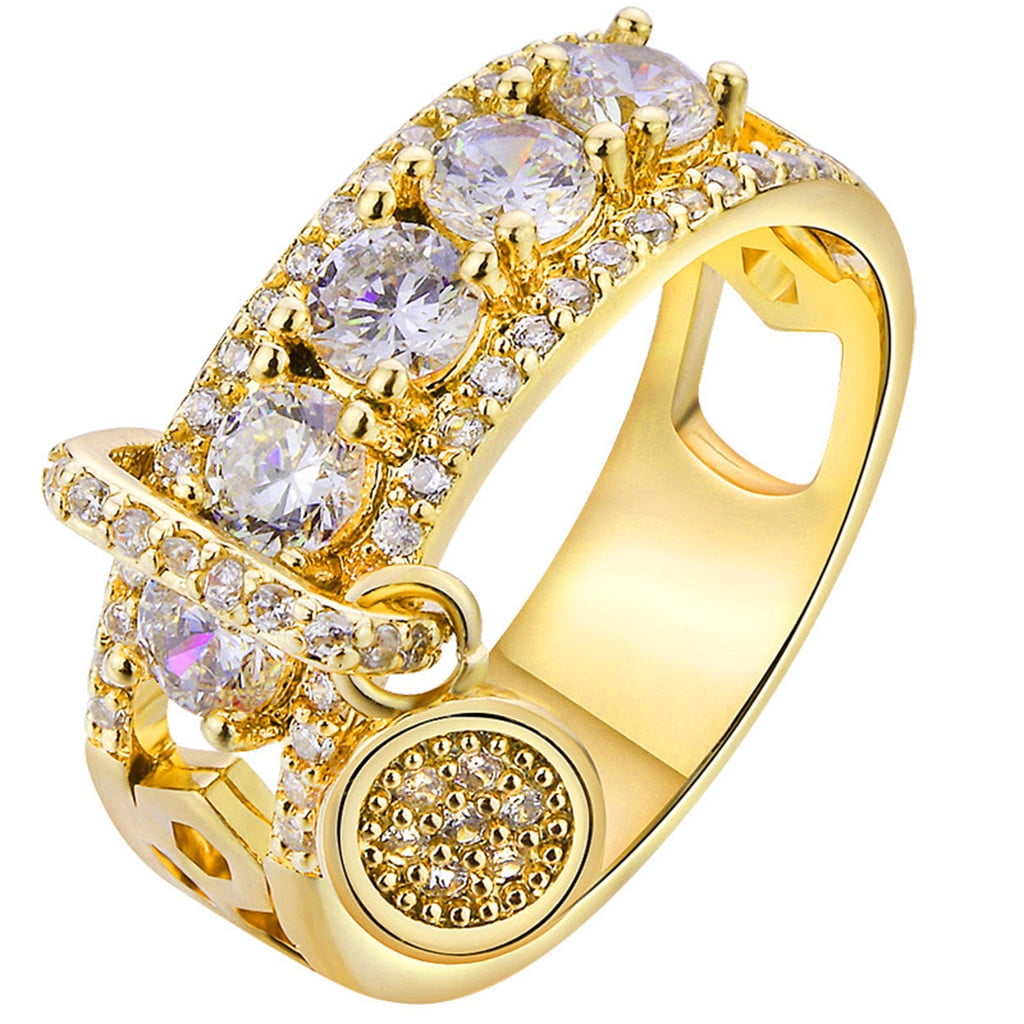 BAYAIXZ Wedding Rings for Woman Personality Simple Retro Inlaid ...