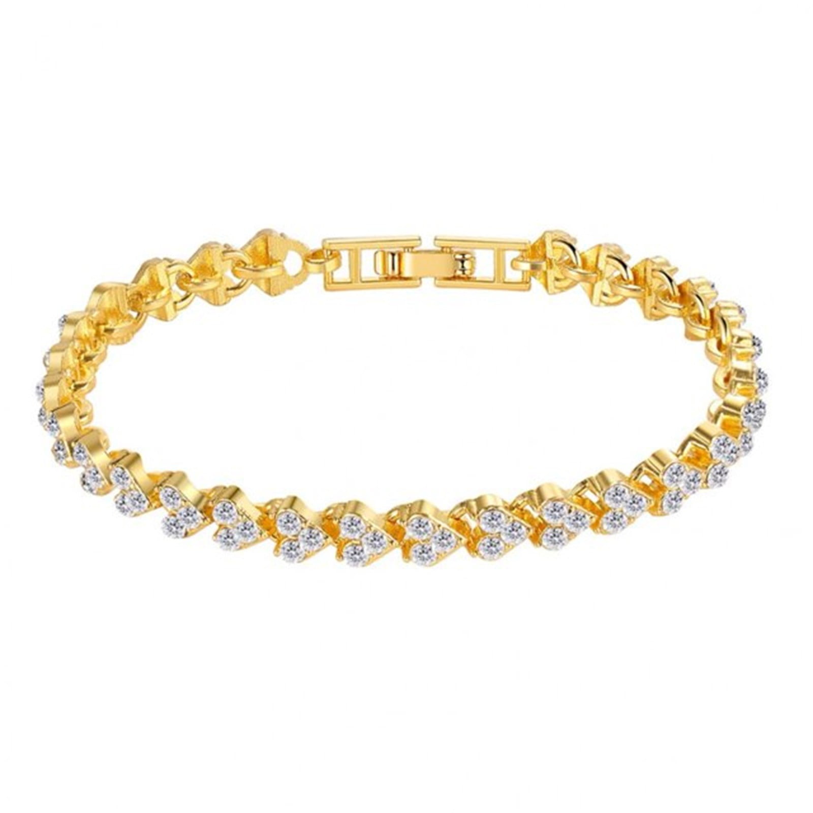 BAYAIXZ Heart Shaped Roman Crystal Bracelet With Diamonds Simple and ...